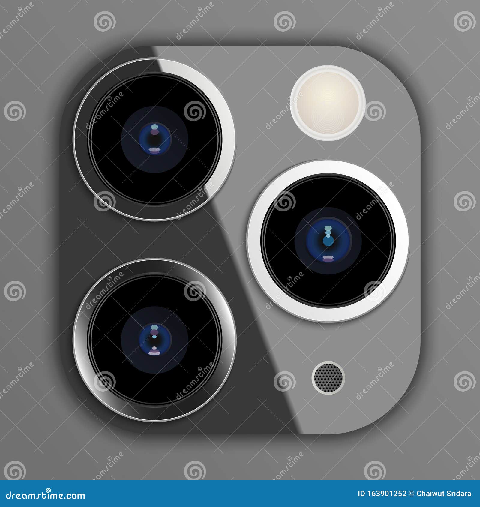 Realistic Camera Lens on Smartphone, Vector Stock Vector - Illustration ...