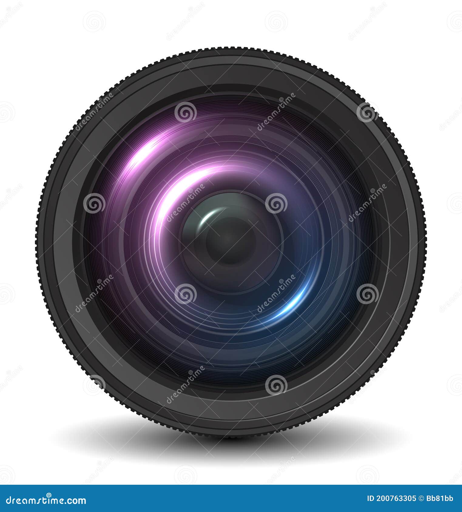 Realistic Camera Lens. Vector Illustration. EPS 10 Stock Image - Image ...