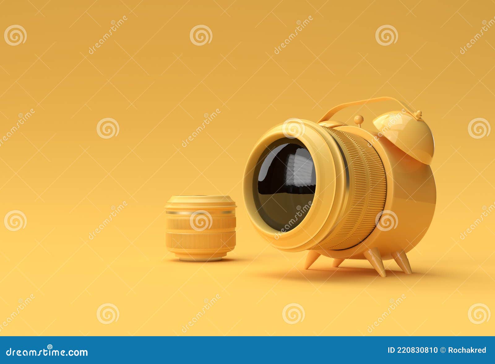 Realistic Camera Lens with Watch for Perfect Timing Shot 3D Rendering ...