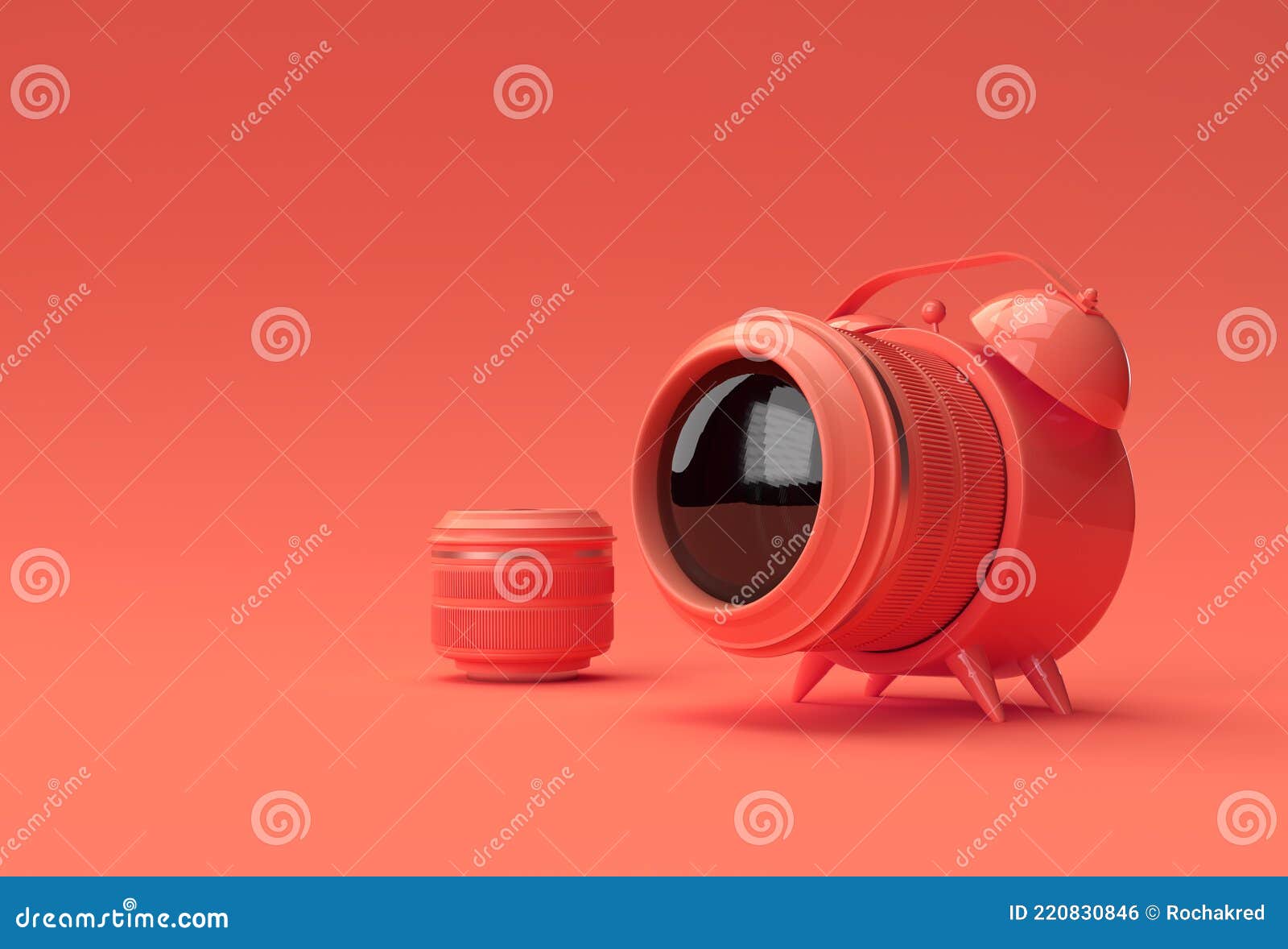 Realistic Camera Lens with Watch for Perfect Timing Shot 3D Rendering ...