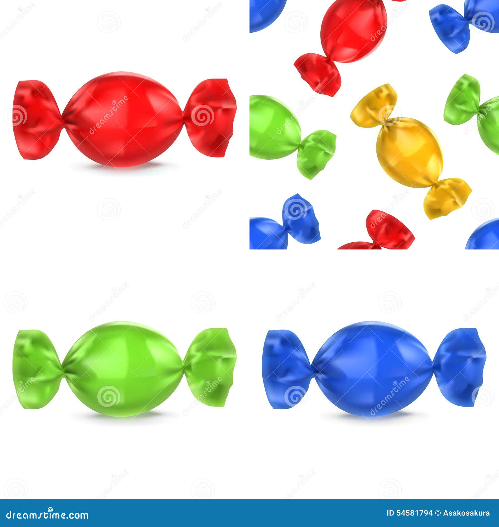 Realistic Candy Illustration Set Stock Vector - Illustration of hard ...