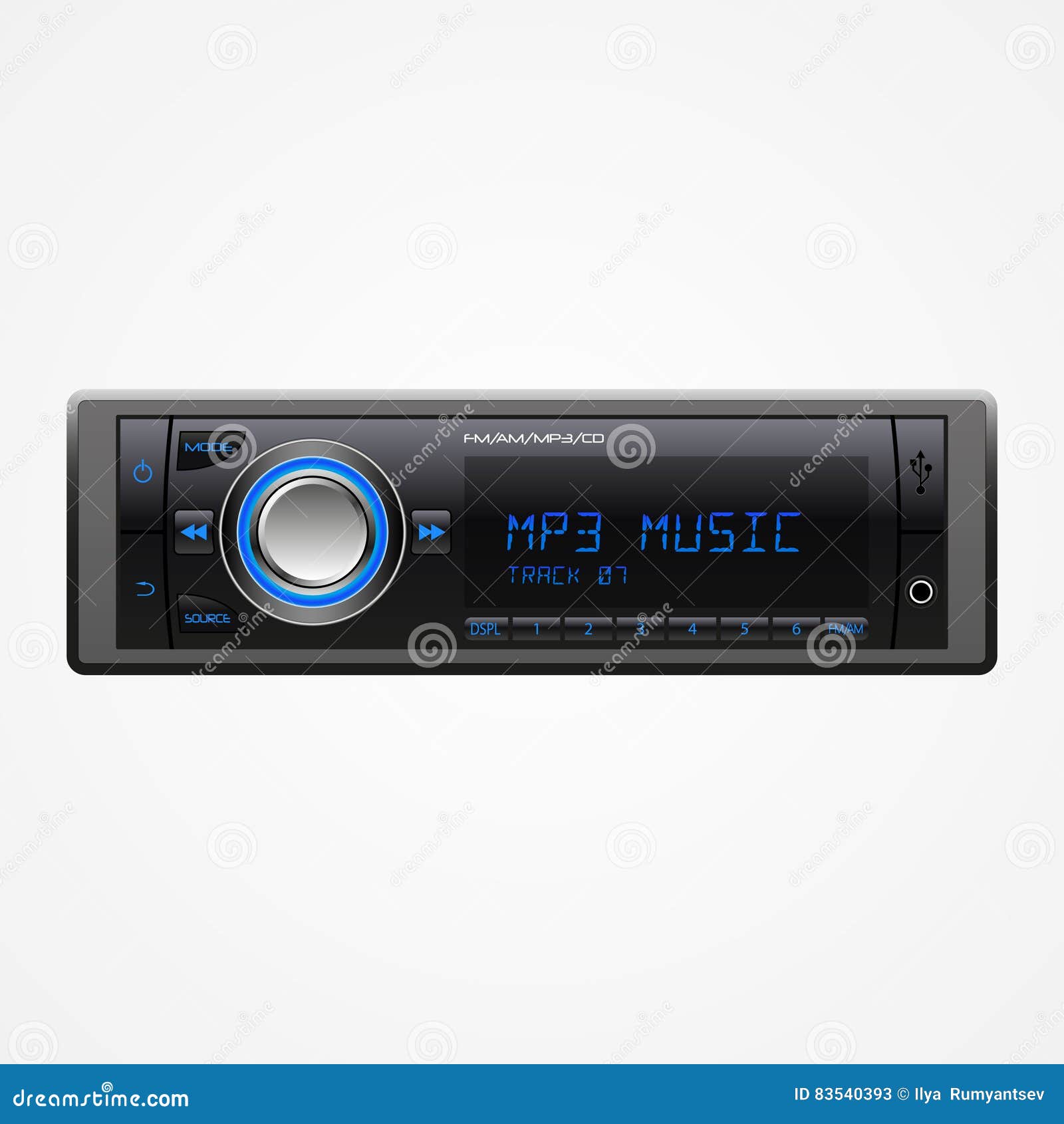 Realistic Car Audio Player. Vector Illustration Stock Vector ...