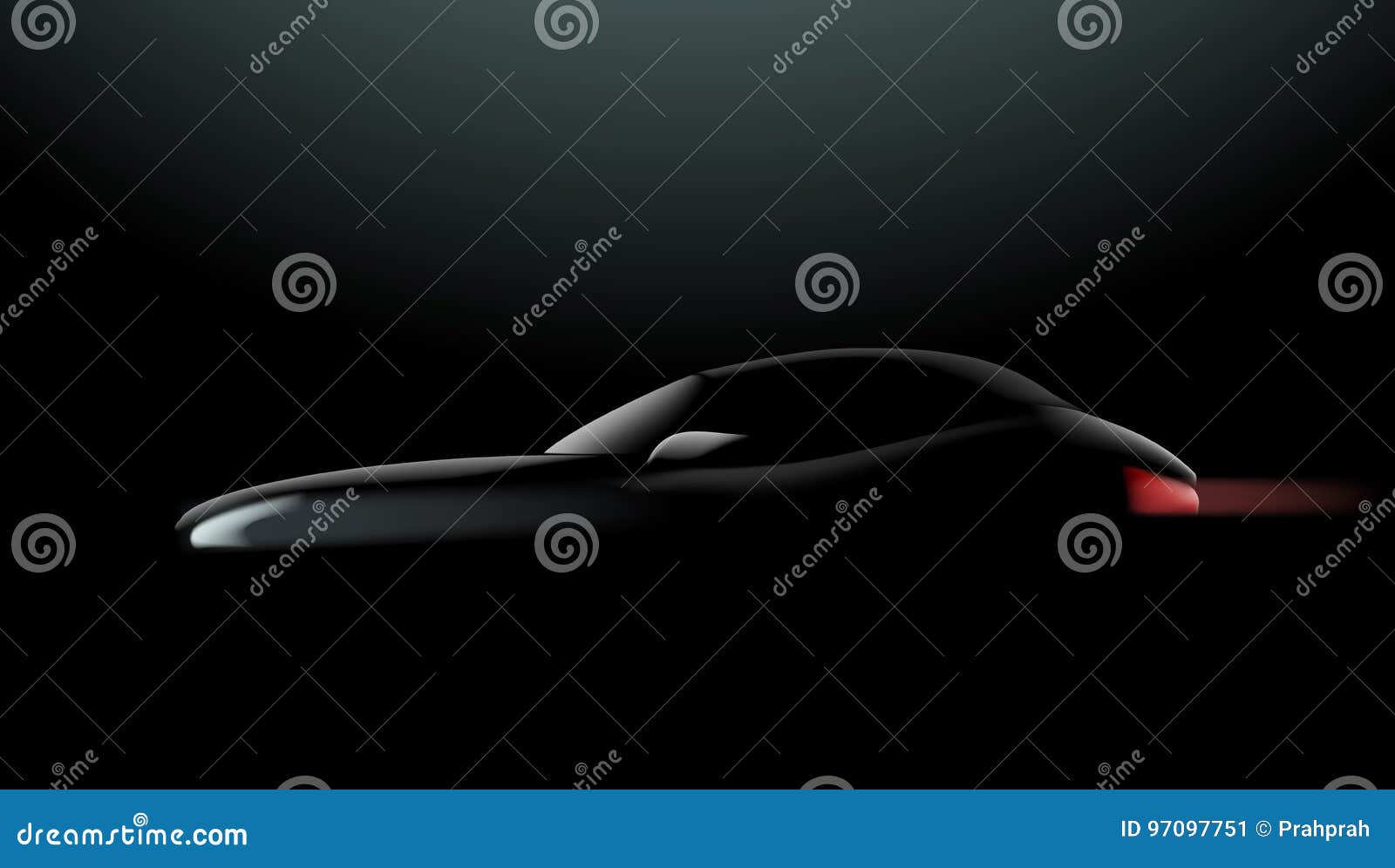 Realistic Car in the Dark. Side View Stock Vector - Illustration of ...