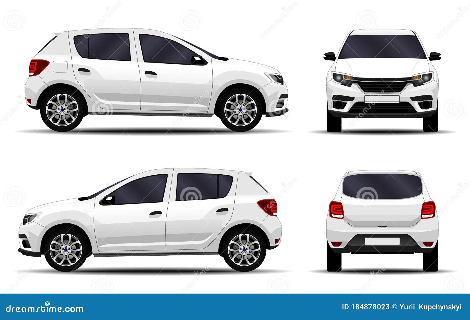 Realistic car. hatchback stock vector. Illustration of cool - 184878023