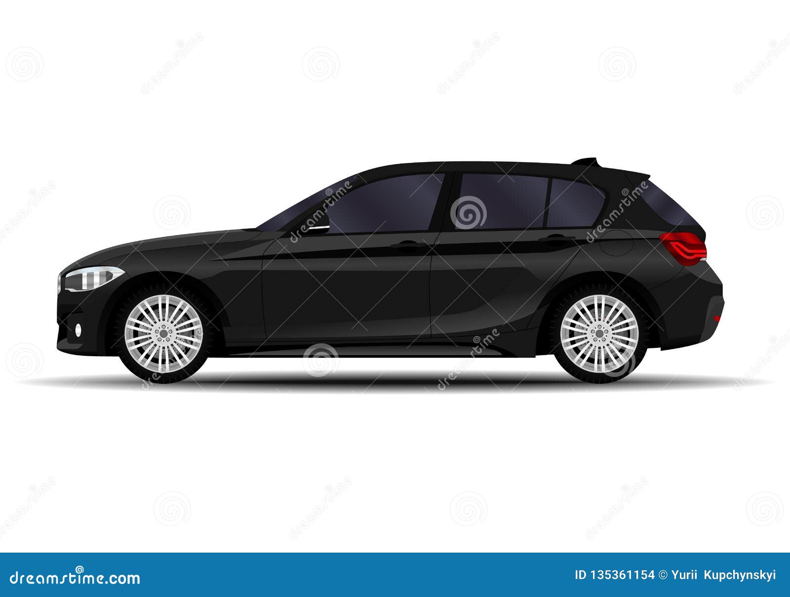 Realistic car. hatchback stock illustration. Illustration of vehicle ...