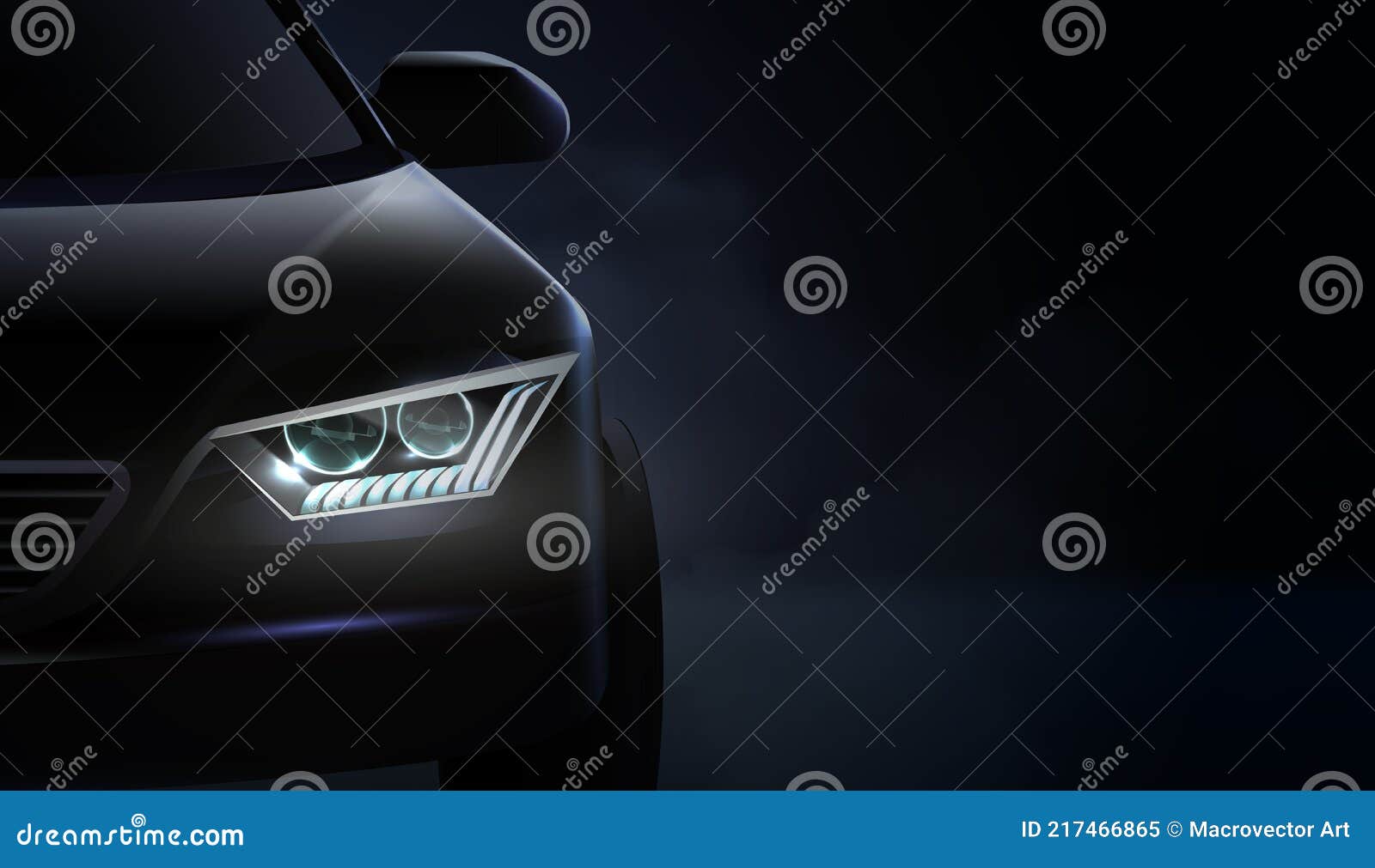 Realistic Car Headlights. Train Front Light Beams, Transparent Bright ...