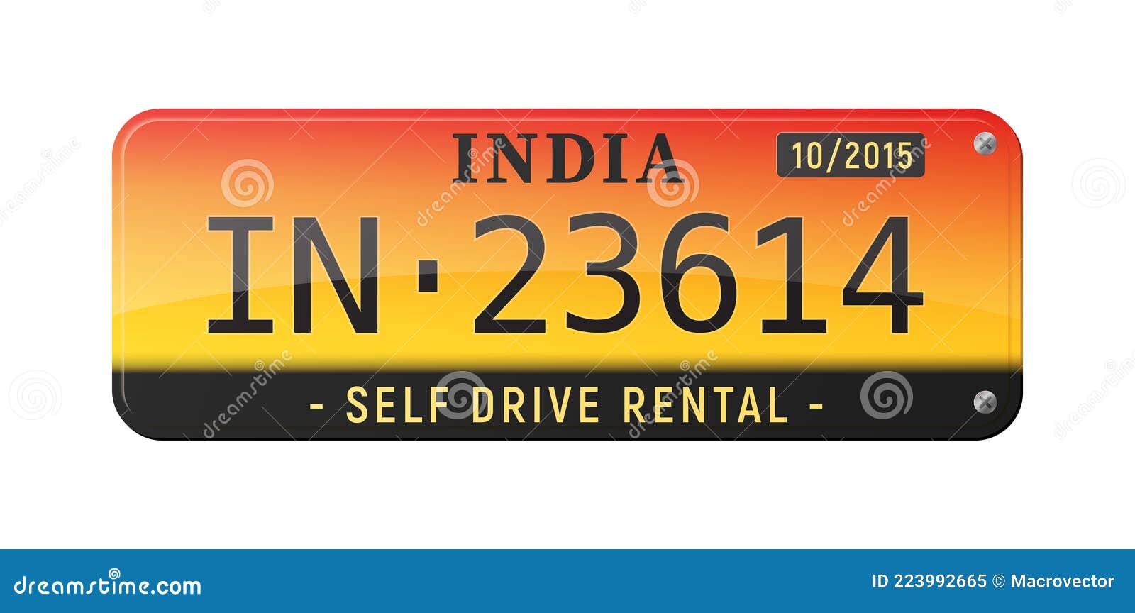 Realistic Car Number stock vector. Illustration of auto - 223992665