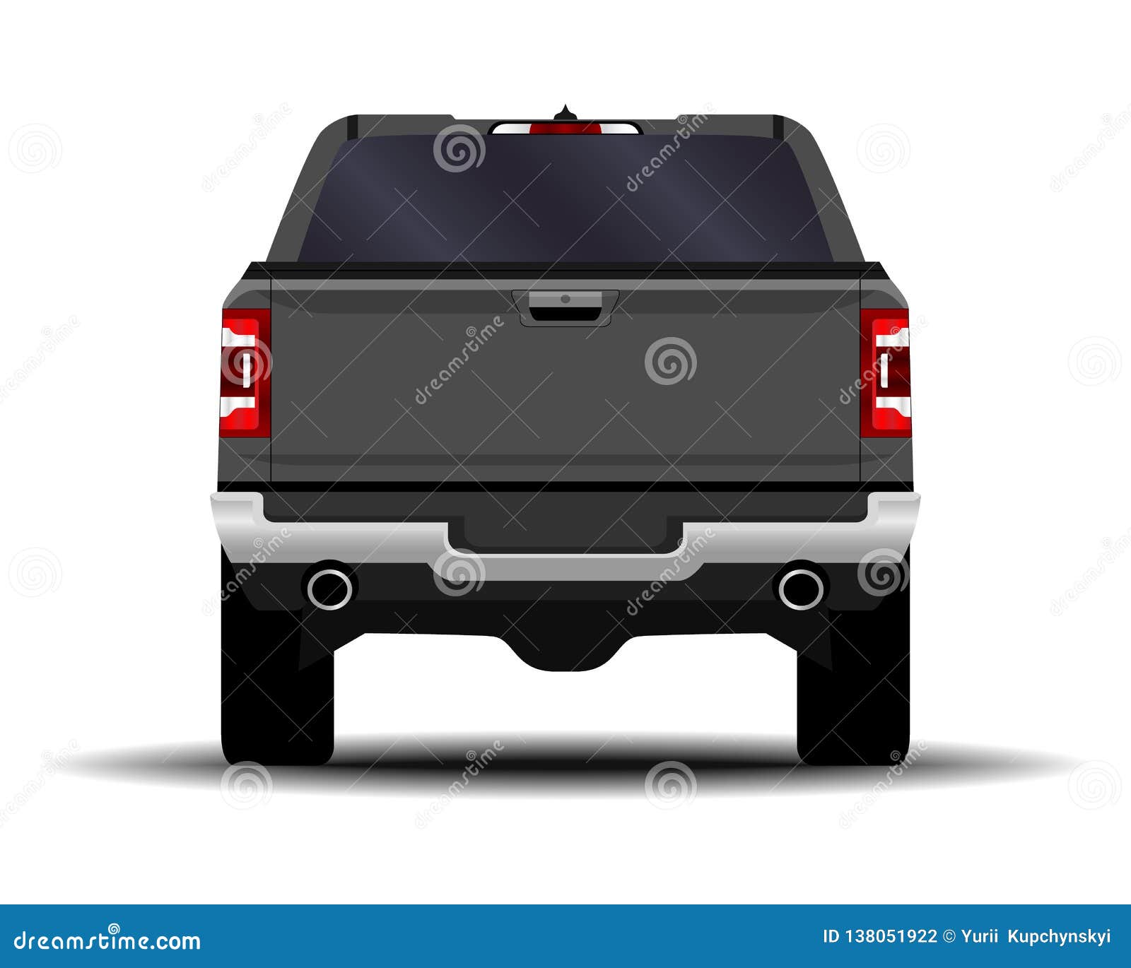 Realistic Car. Truck, Pickup Stock Illustration - Illustration of ...