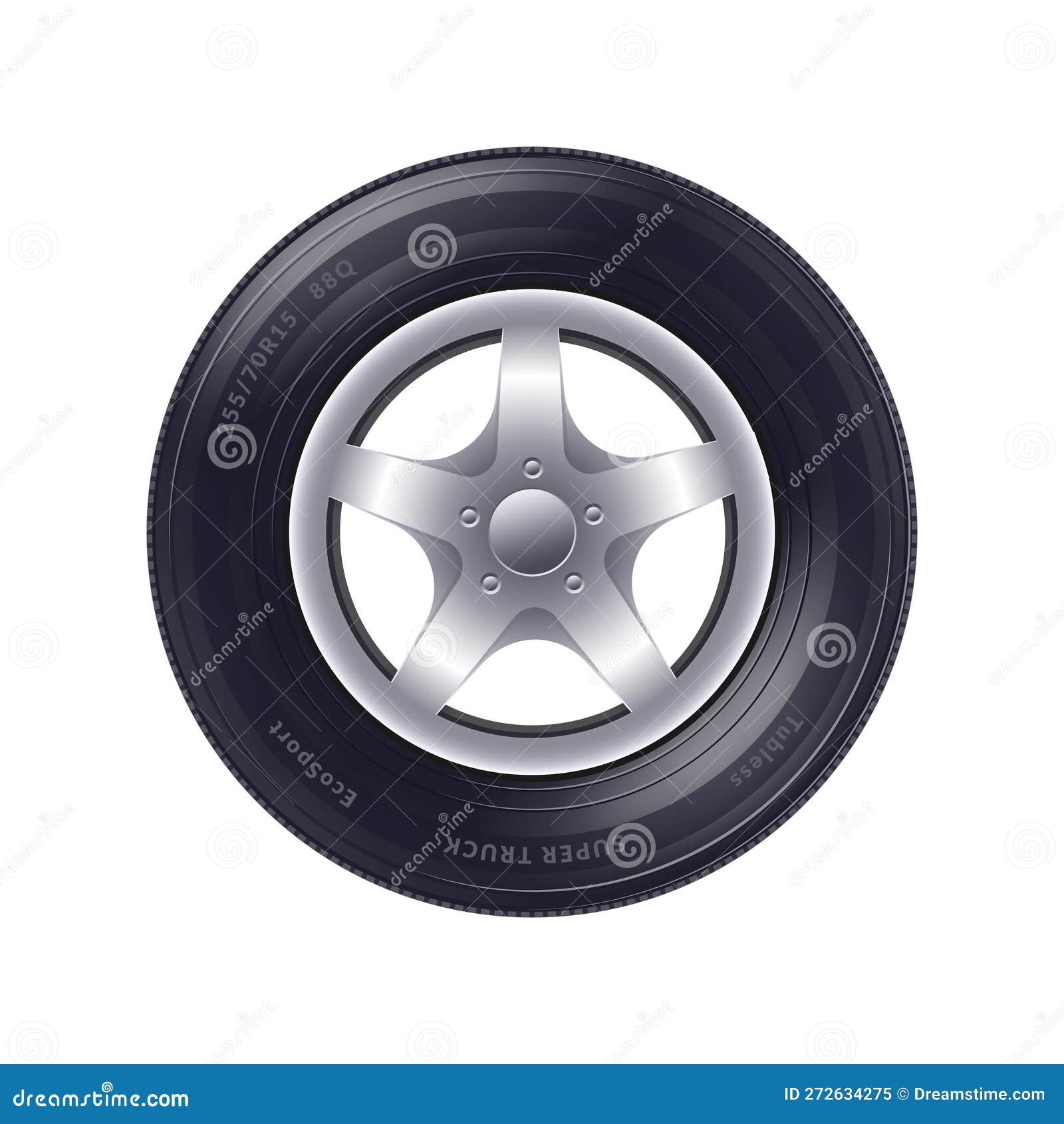 Realistic Car Wheel stock vector. Illustration of tyre - 272634275