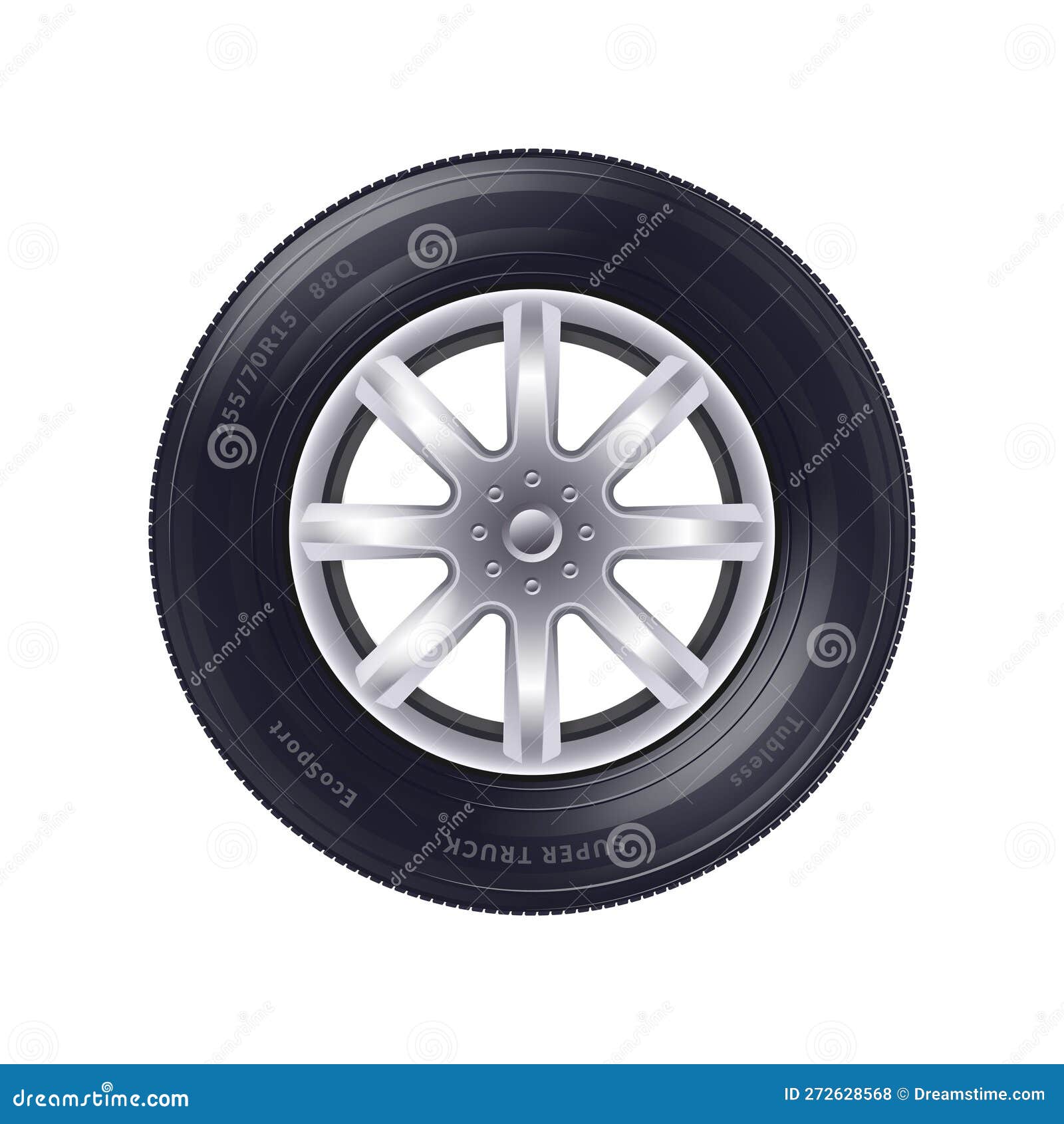 Realistic Car Wheel stock vector. Illustration of race - 272628568