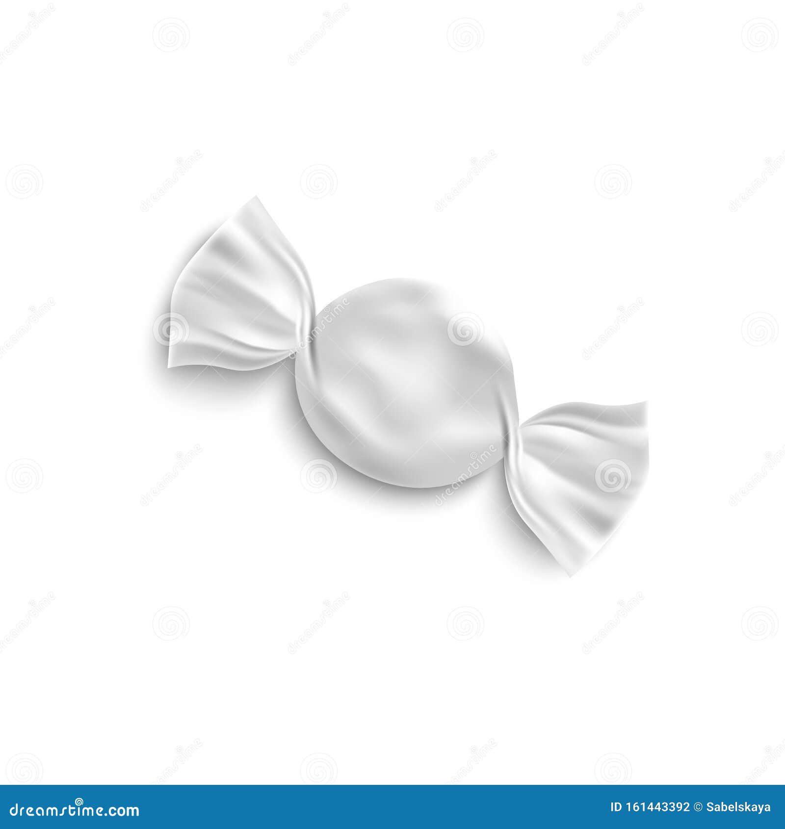 Realistic Caramel Candy White Wrapper Mockup Vector Illustration ...