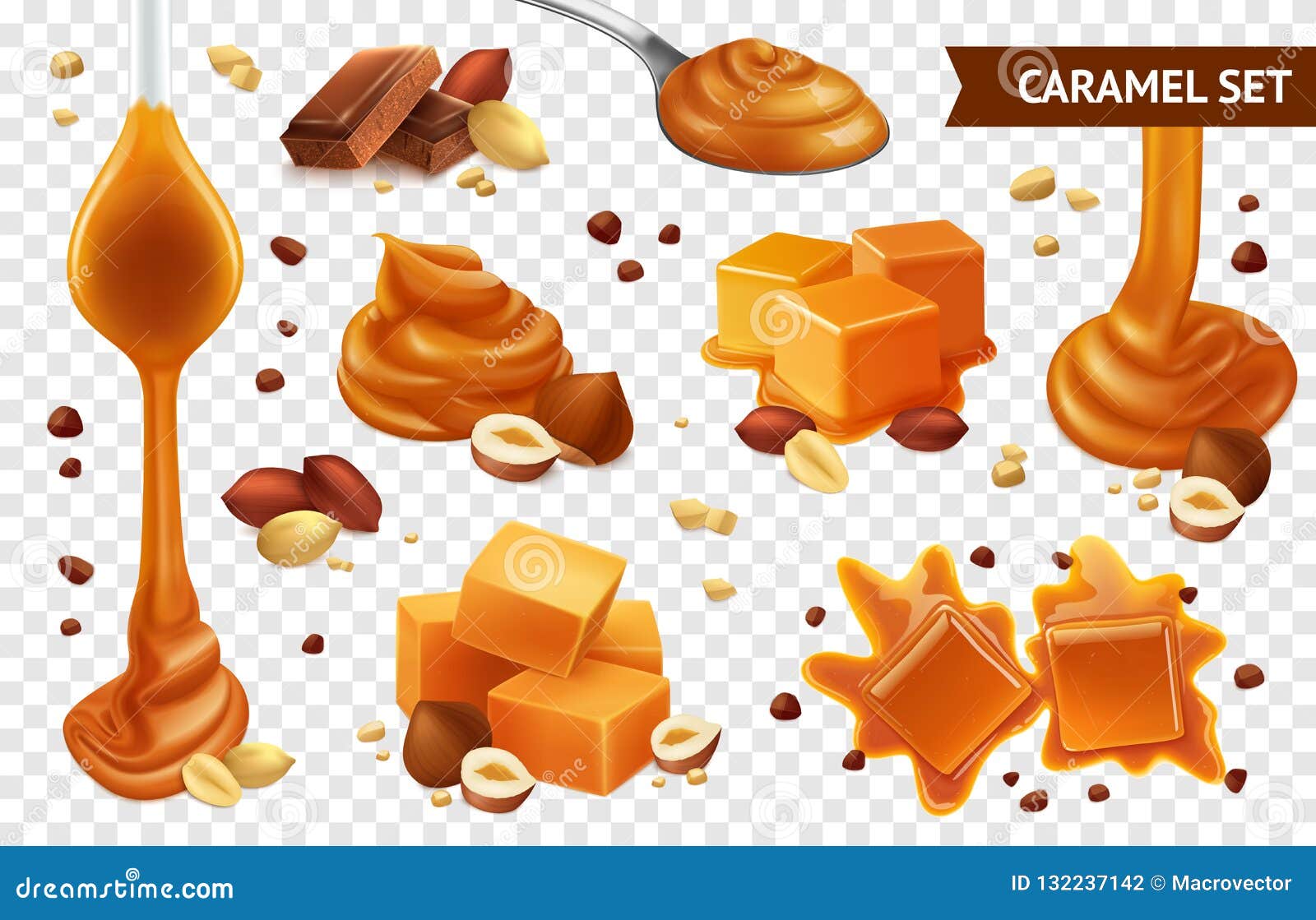 Realistic Caramel. Vector Caramel Jar And Sandwiches Isolated On White ...