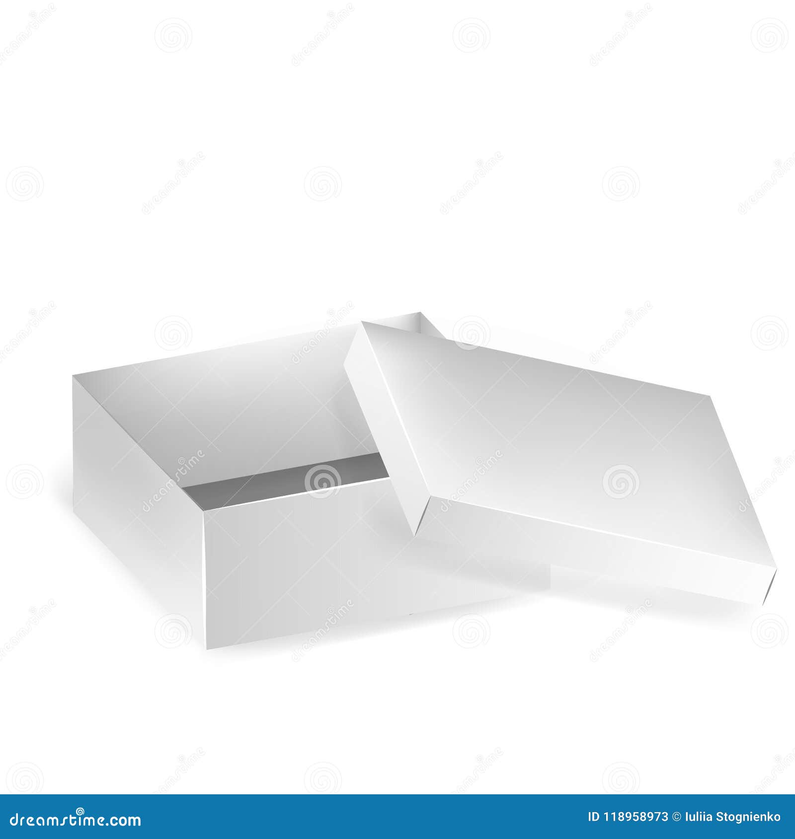 White Square Paper Box. Blank Product Cardboard Package Box Isolated ...
