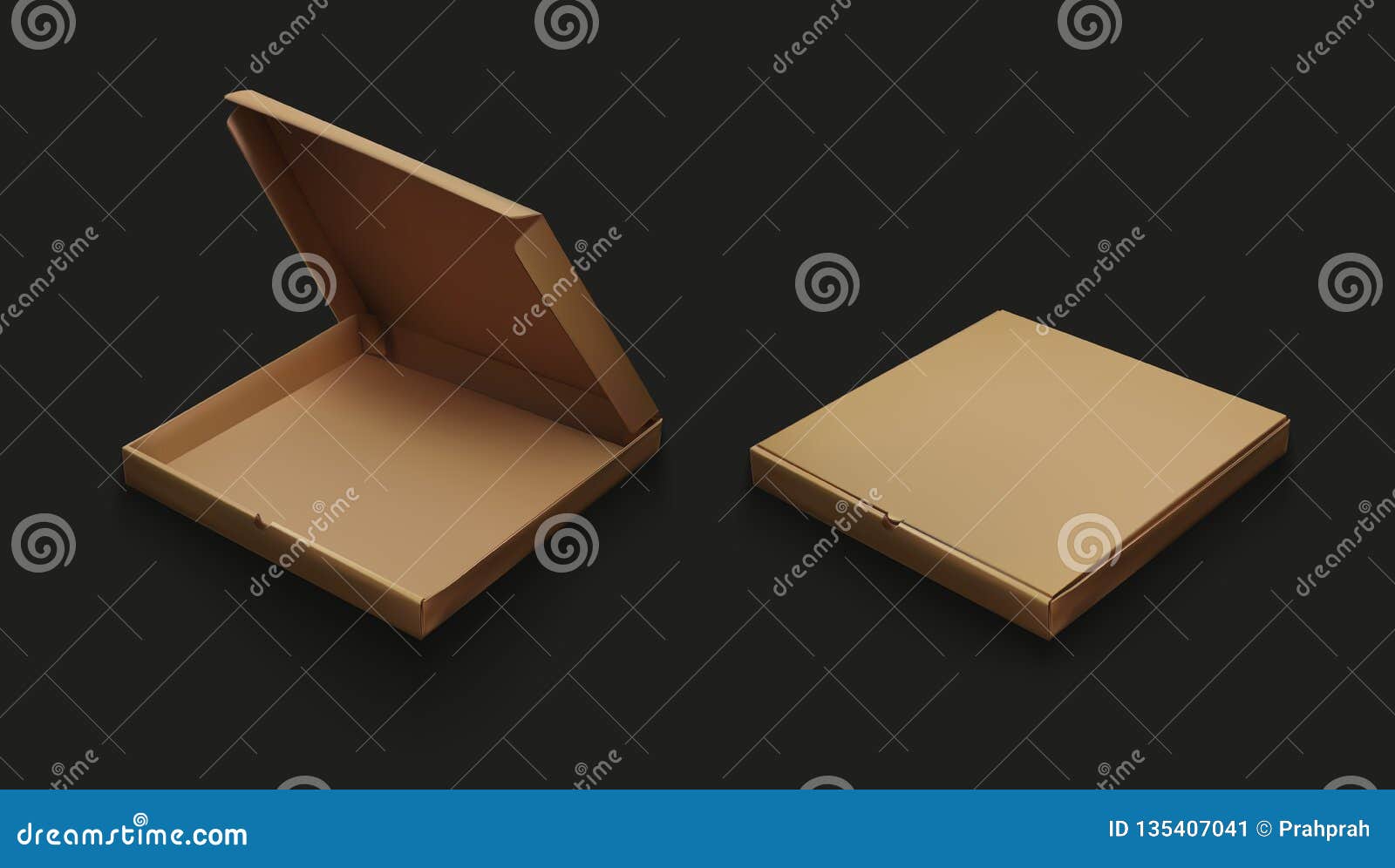 Realistic Cardboard Empty Clear Pizza Box for Branding Stock ...