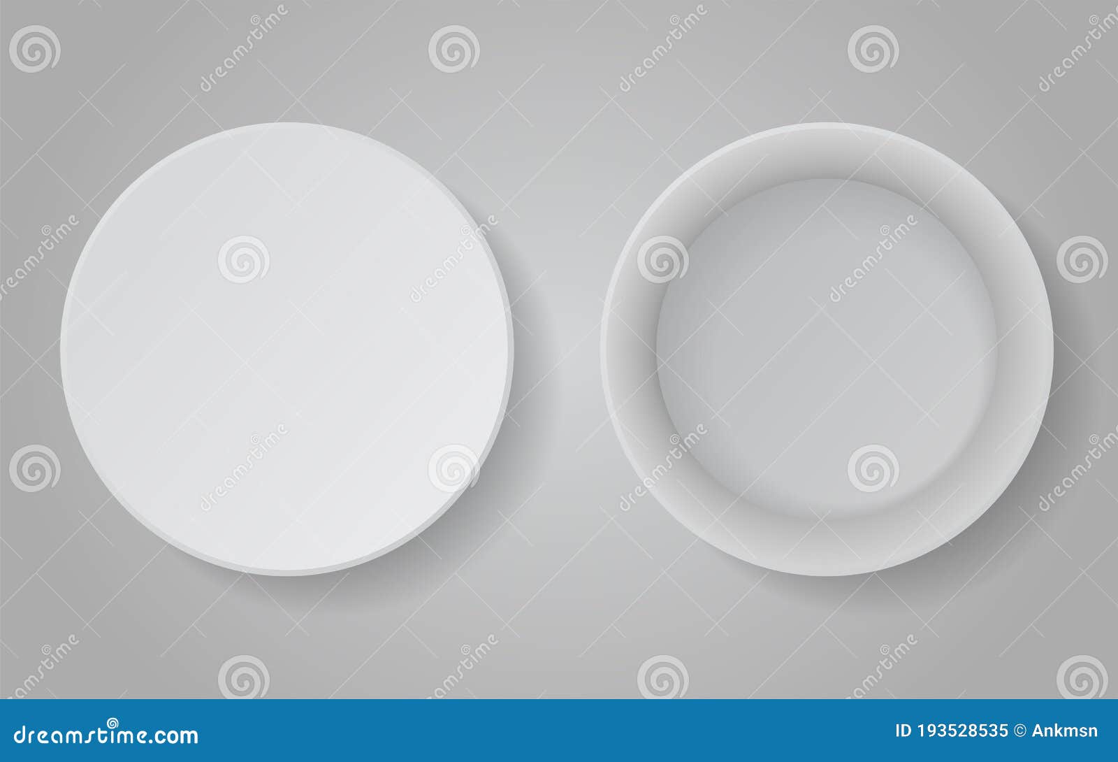 Realistic Cardboard Round White Box for Stuff. Vector Illustration ...
