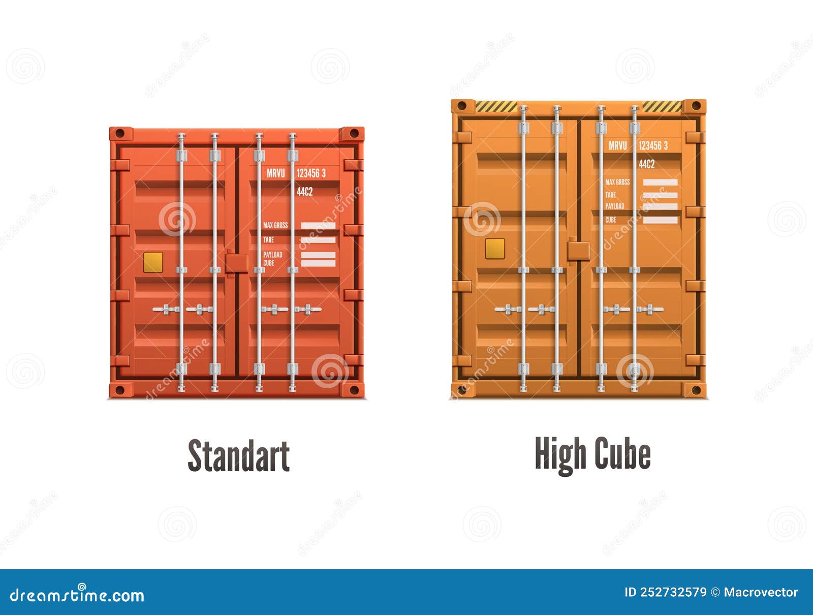 Realistic Cargo Containers stock vector. Illustration of elements ...