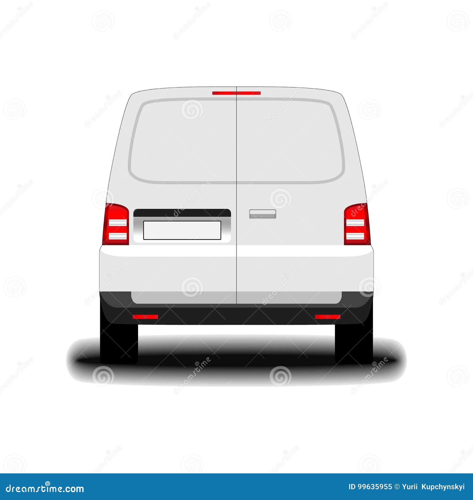 Realistic cargo van. stock vector. Illustration of door - 99635955