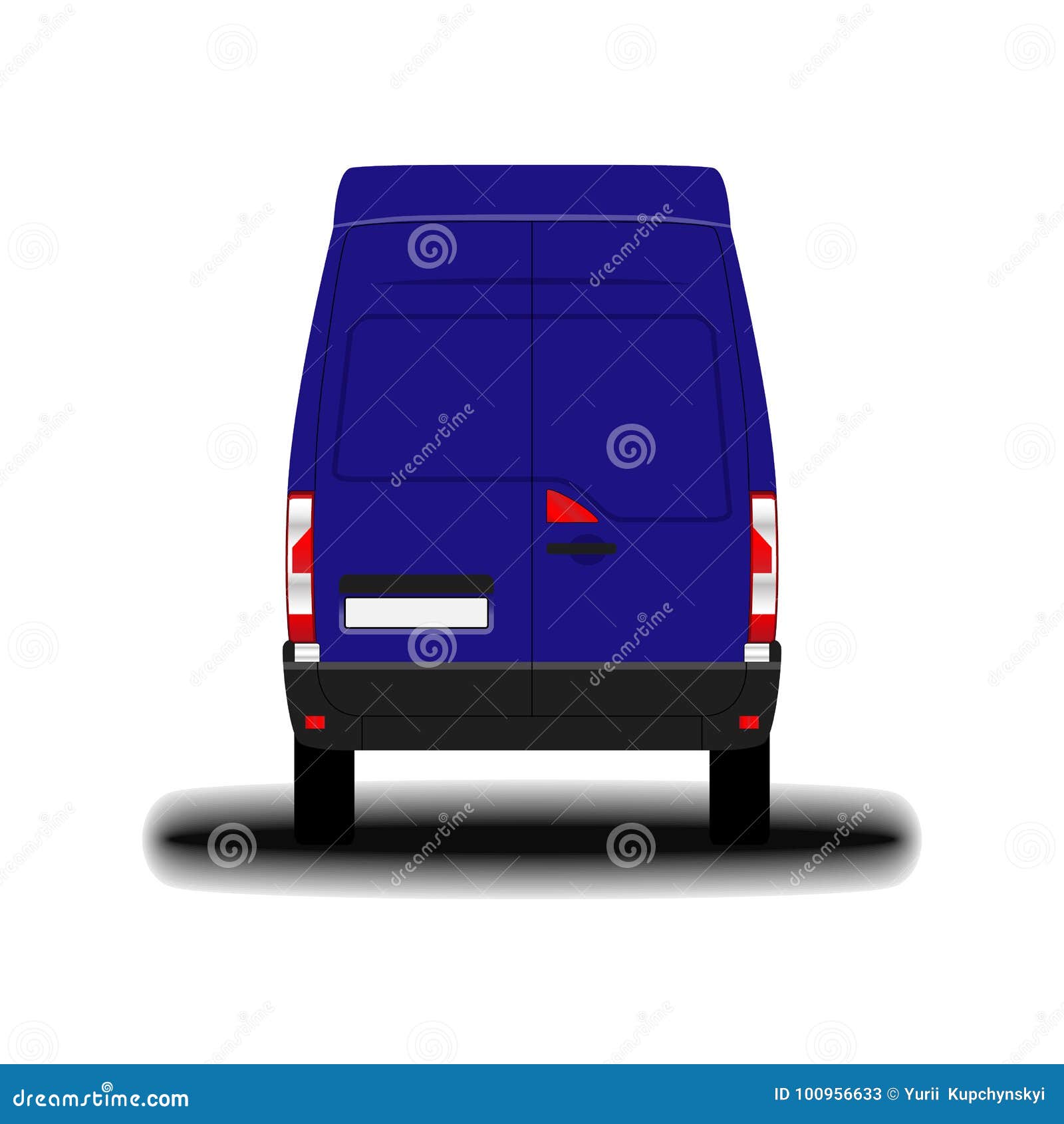Realistic cargo van. stock vector. Illustration of commercial - 100956633