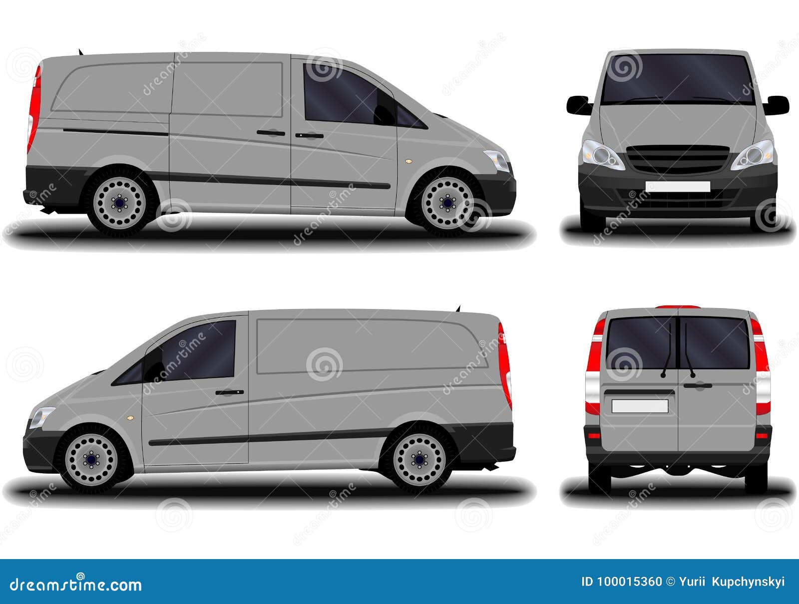 Realistic cargo van. stock vector. Illustration of freight - 100015360
