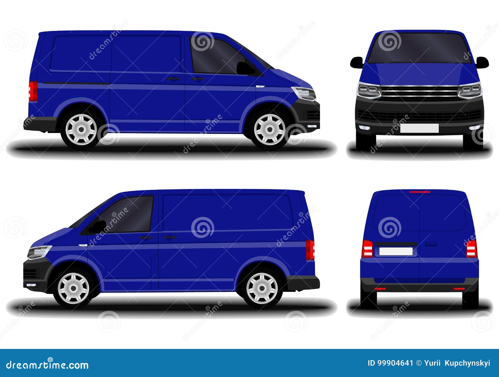 Realistic cargo van. stock vector. Illustration of engine - 99904641