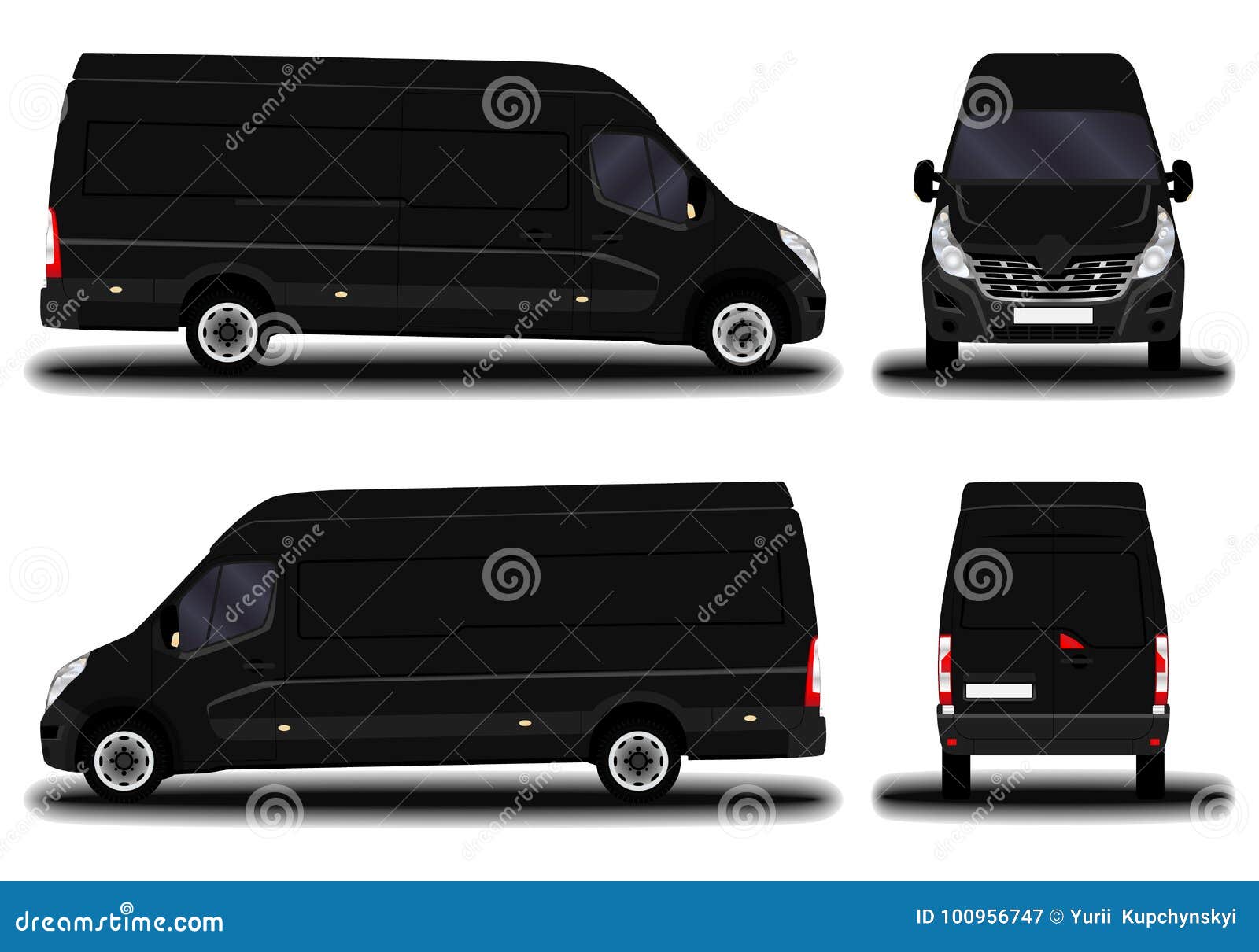 Realistic cargo van. stock illustration. Illustration of auto - 100956747