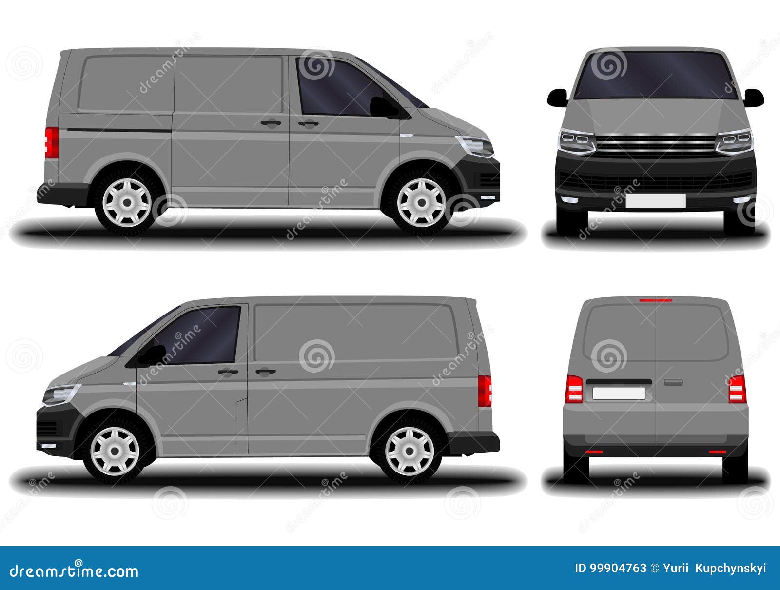Realistic cargo van. stock vector. Illustration of template - 99904763