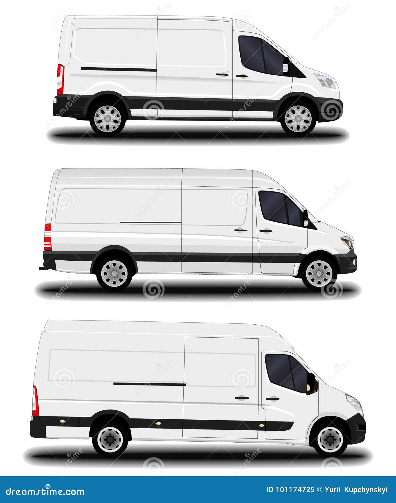 Realistic cargo van. stock vector. Illustration of realistic - 101174725