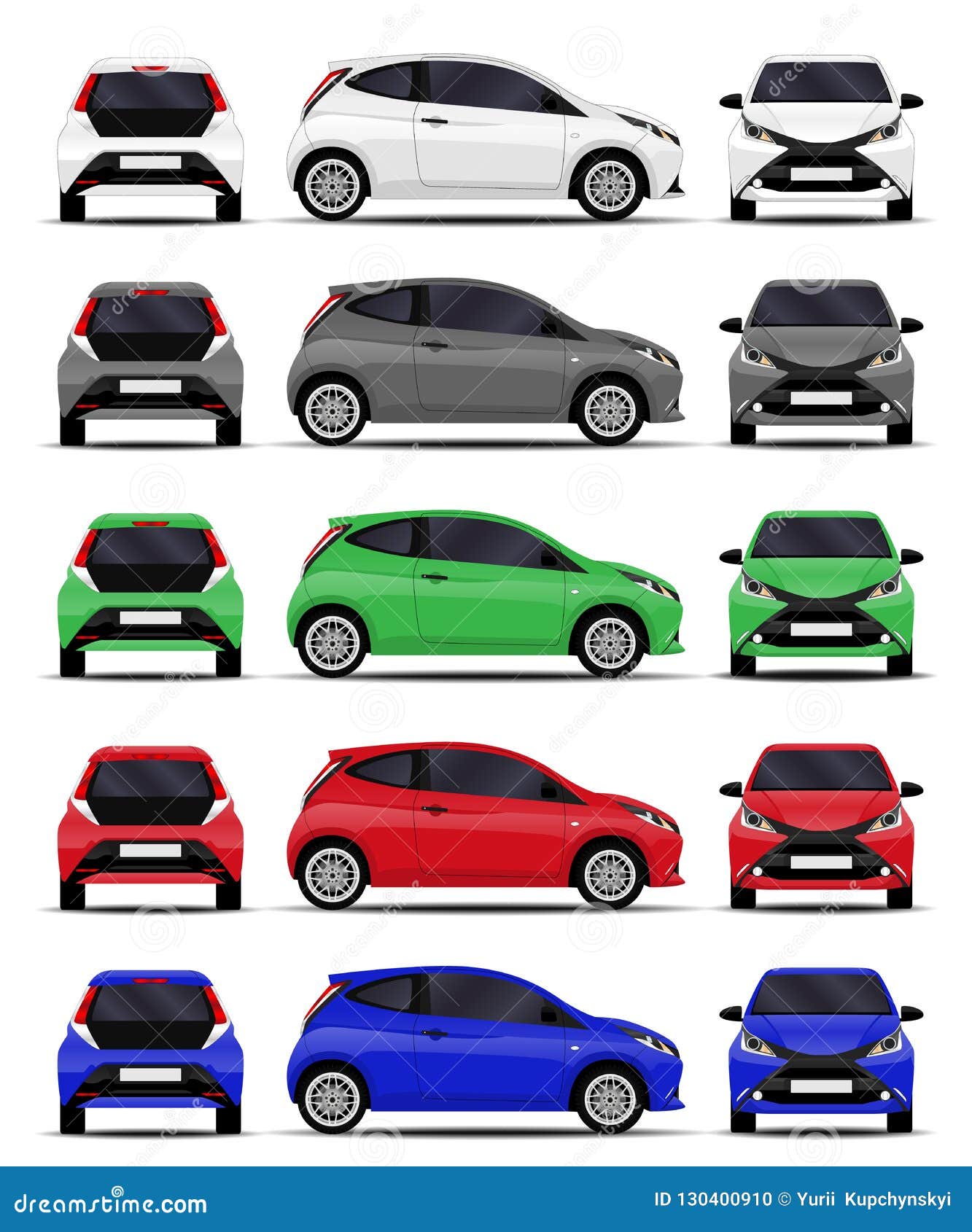 Realistic Cars Cartoon Vector Illustration Art In Wide Screen Ratio ...