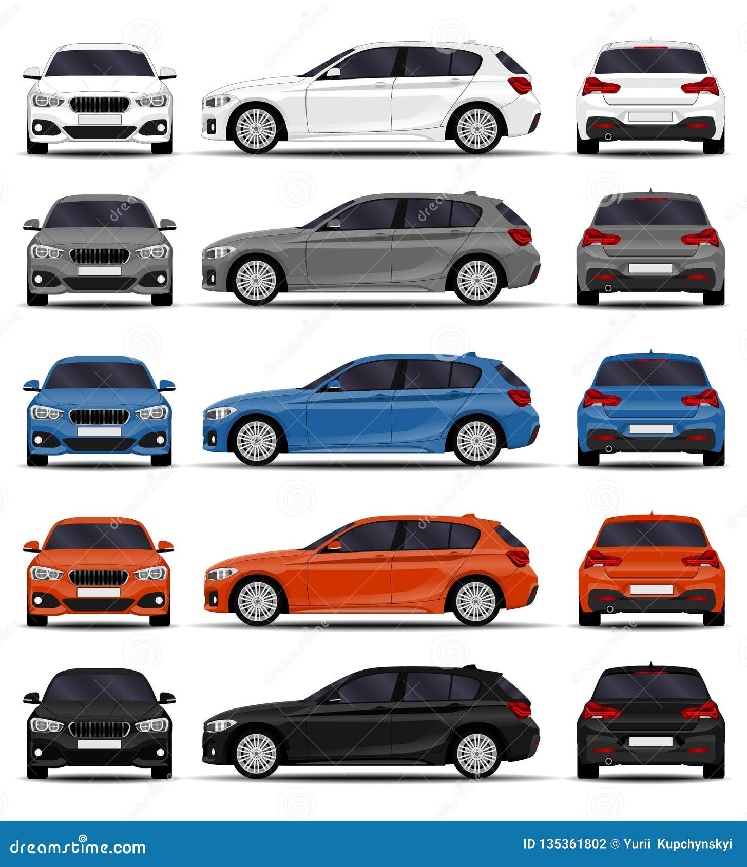 Realistic car. hatchback. stock illustration. Illustration of realistic ...