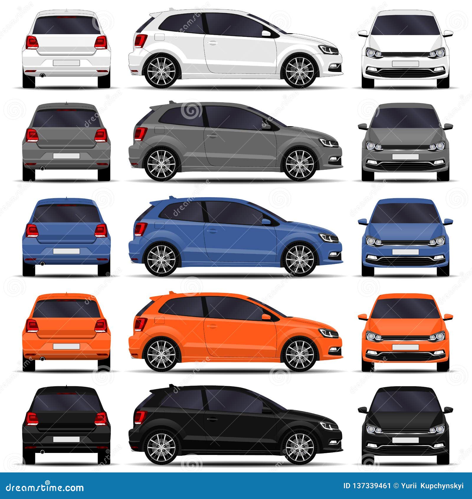 Realistic hatchback car. stock illustration. Illustration of transport ...