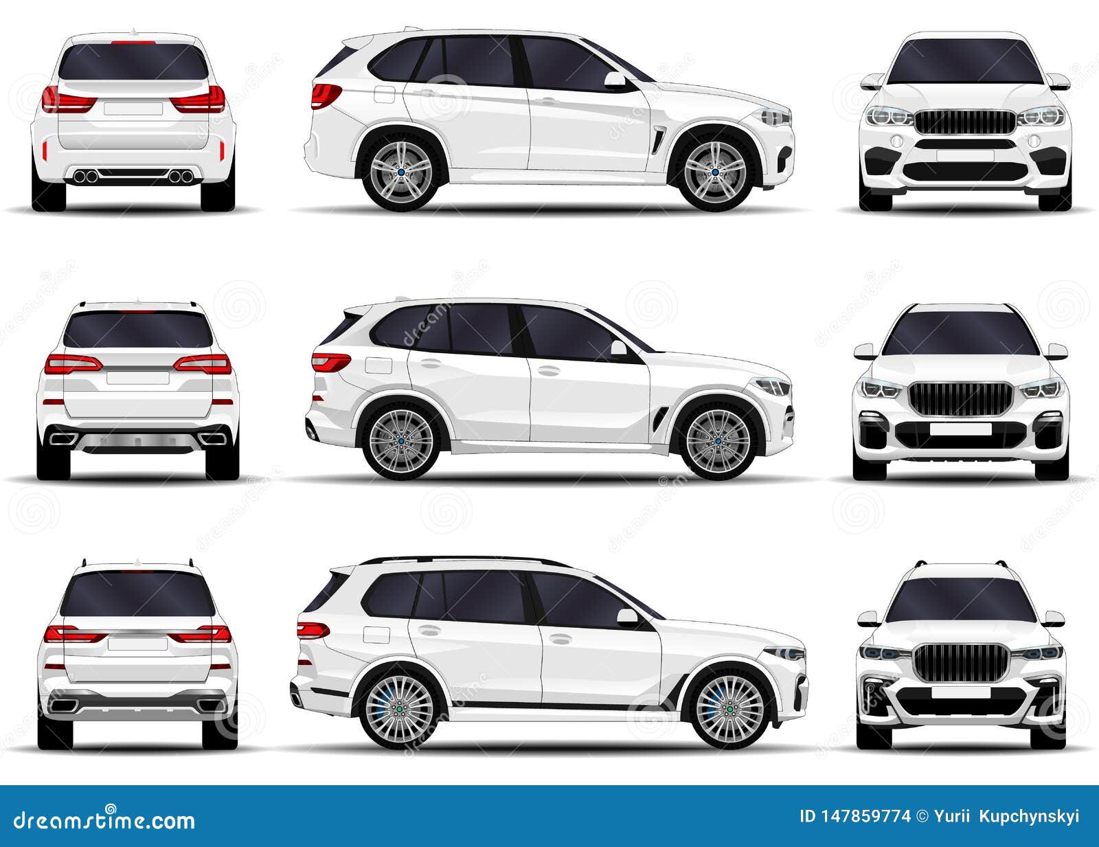 Realistic cars SUV set stock vector. Illustration of cars - 147859774