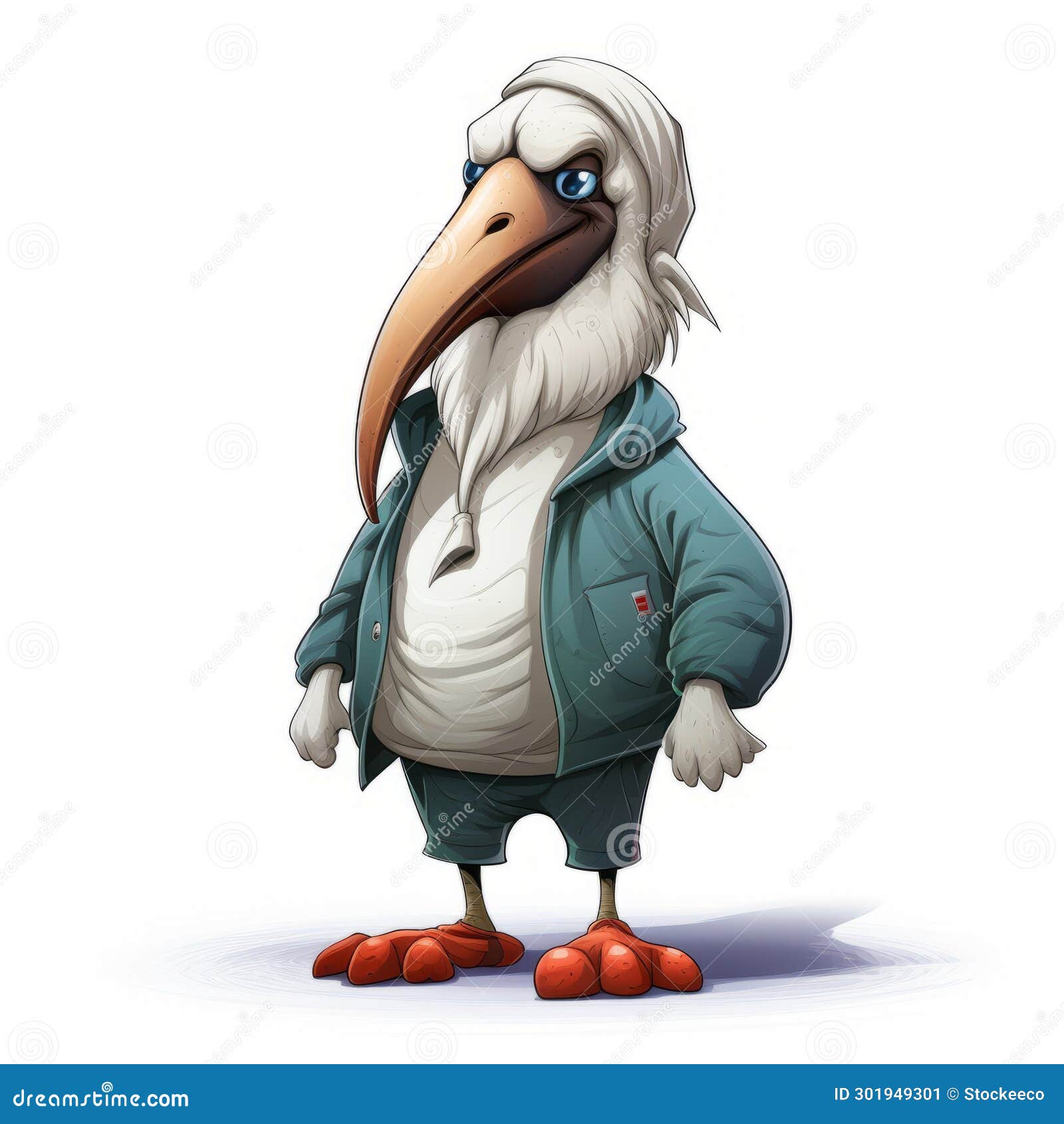 Realistic Cartoon Bird with Jacket and Boots - 2d Game Art Stock ...
