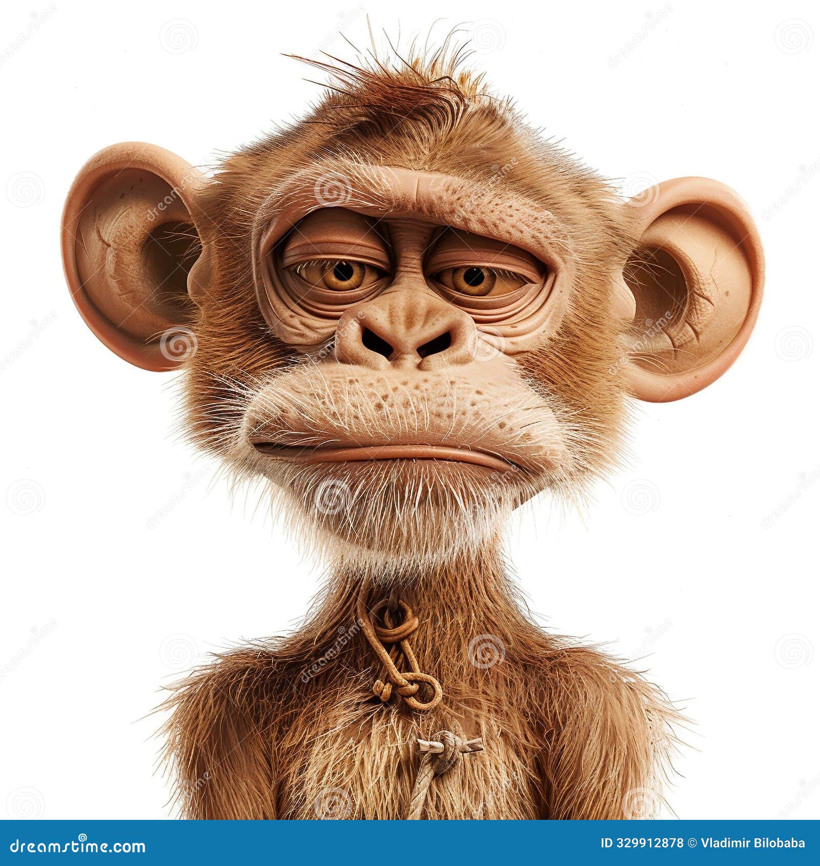 Realistic Cartoon Monkey Character Displaying Unique Facial Features ...