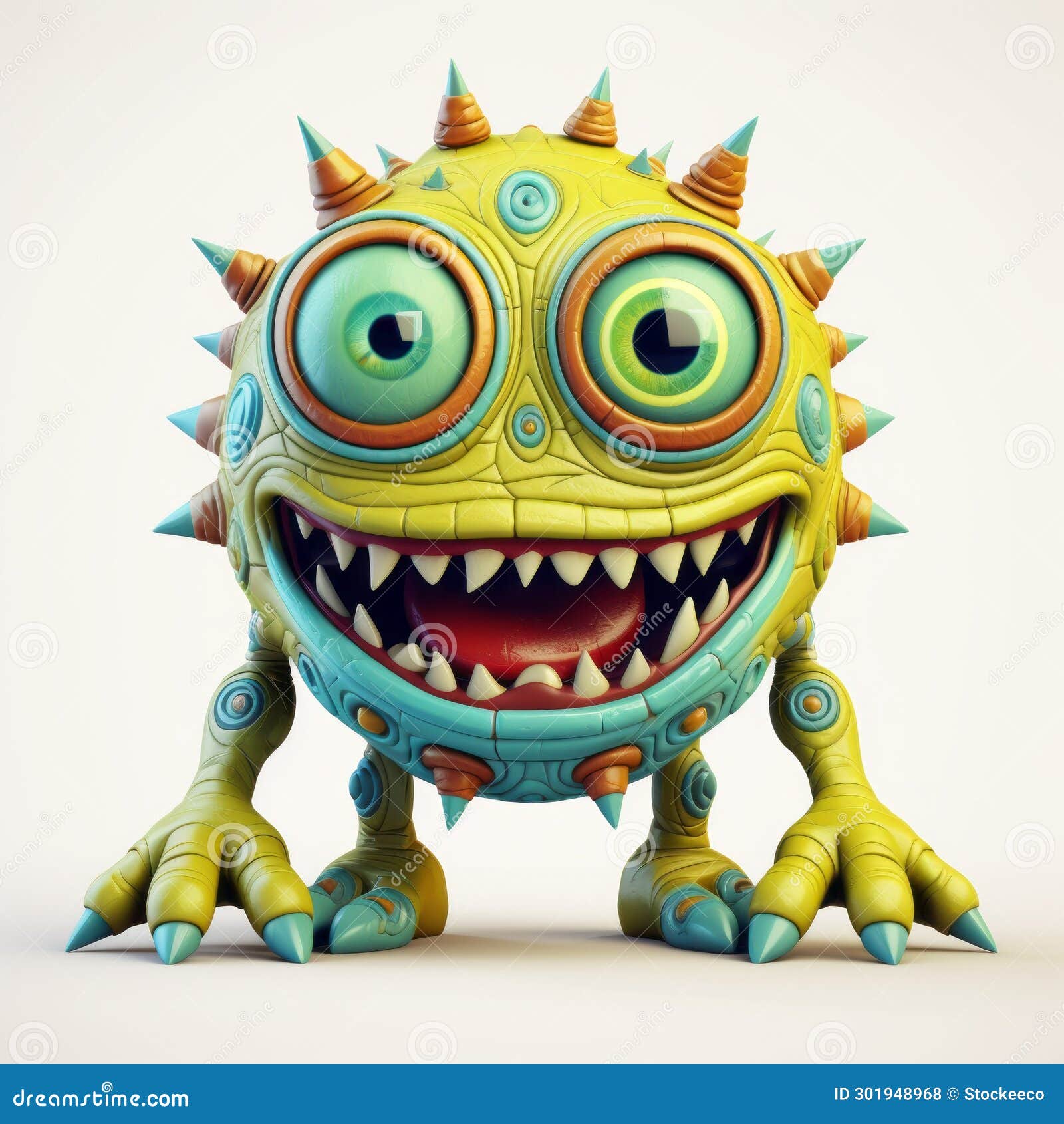 Realistic Cartoon Monster with Hyper-detailed Renderings Stock ...