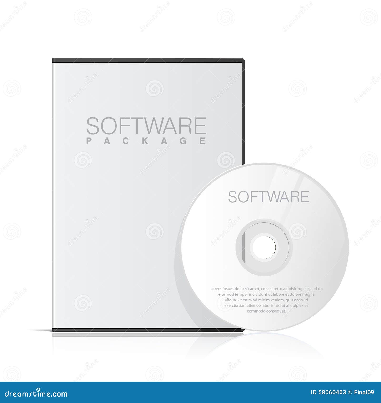 Realistic Case for DVD or CD Disk Stock Vector - Illustration of blank ...