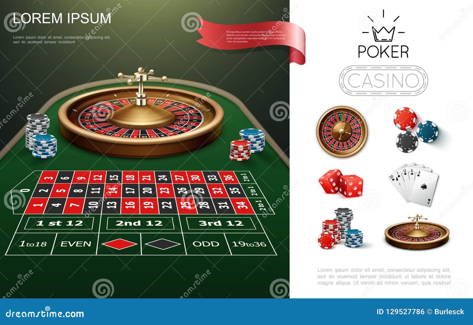 Realistic Casino Colorful Concept Stock Vector - Illustration of game ...