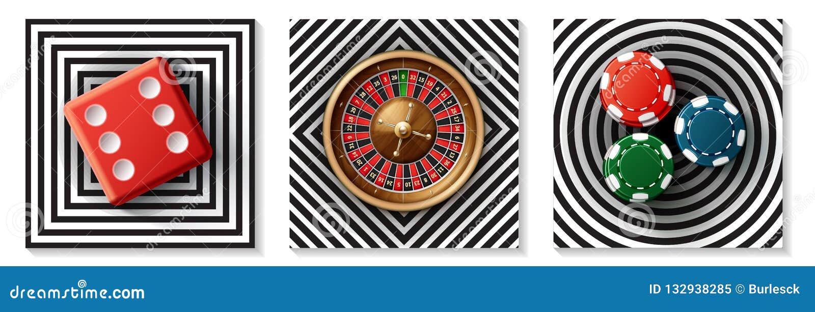 Realistic Casino Elements Collection Stock Vector - Illustration of ...