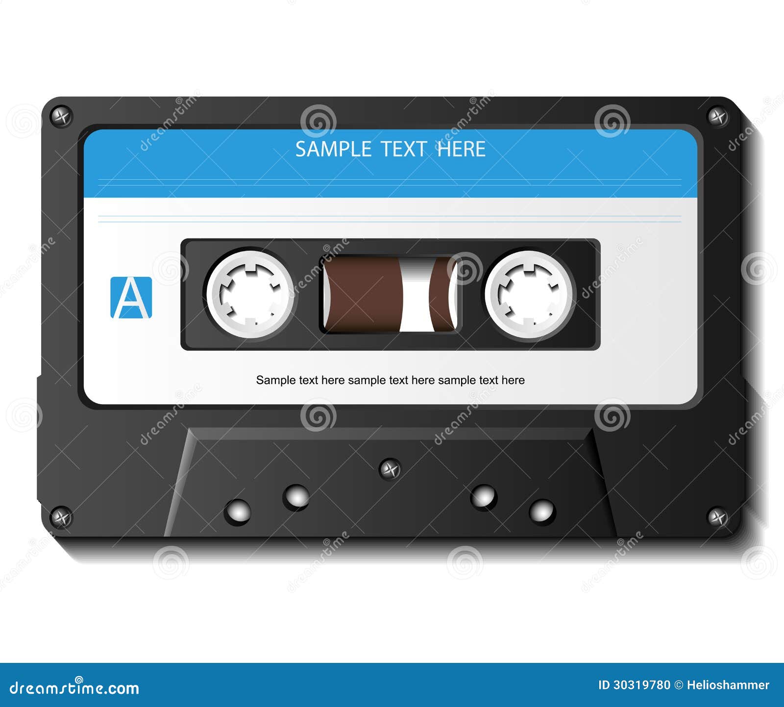Realistic cassette tape stock vector. Illustration of classic - 30319780