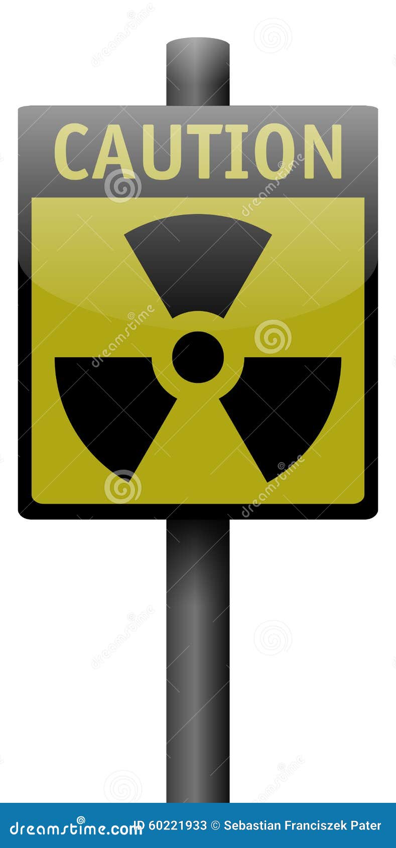 Realistic Caution Sign stock vector. Illustration of radioactive - 60221933
