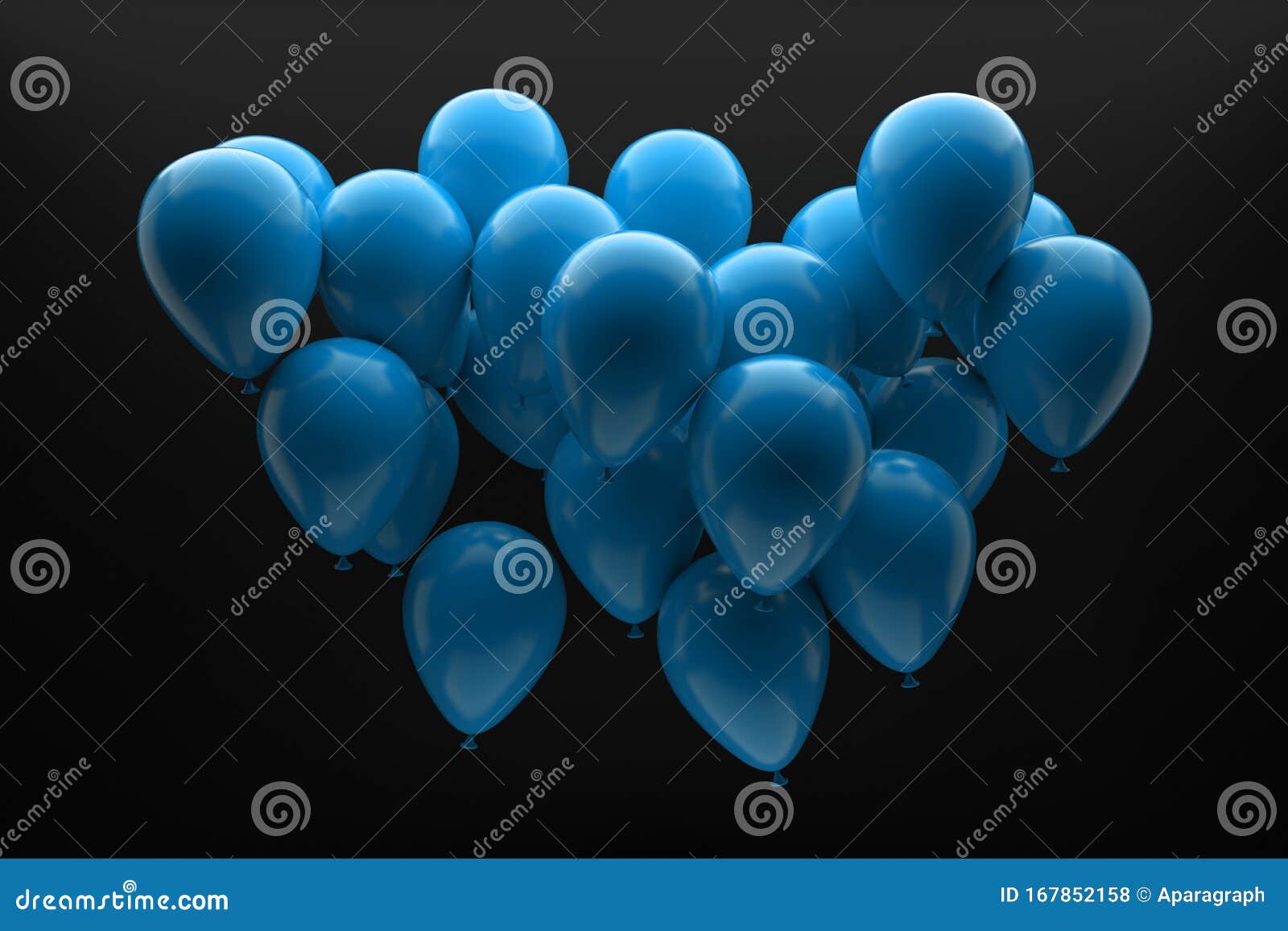 Realistic Celebrate Balloon Birthday Flying On Studio Background ...