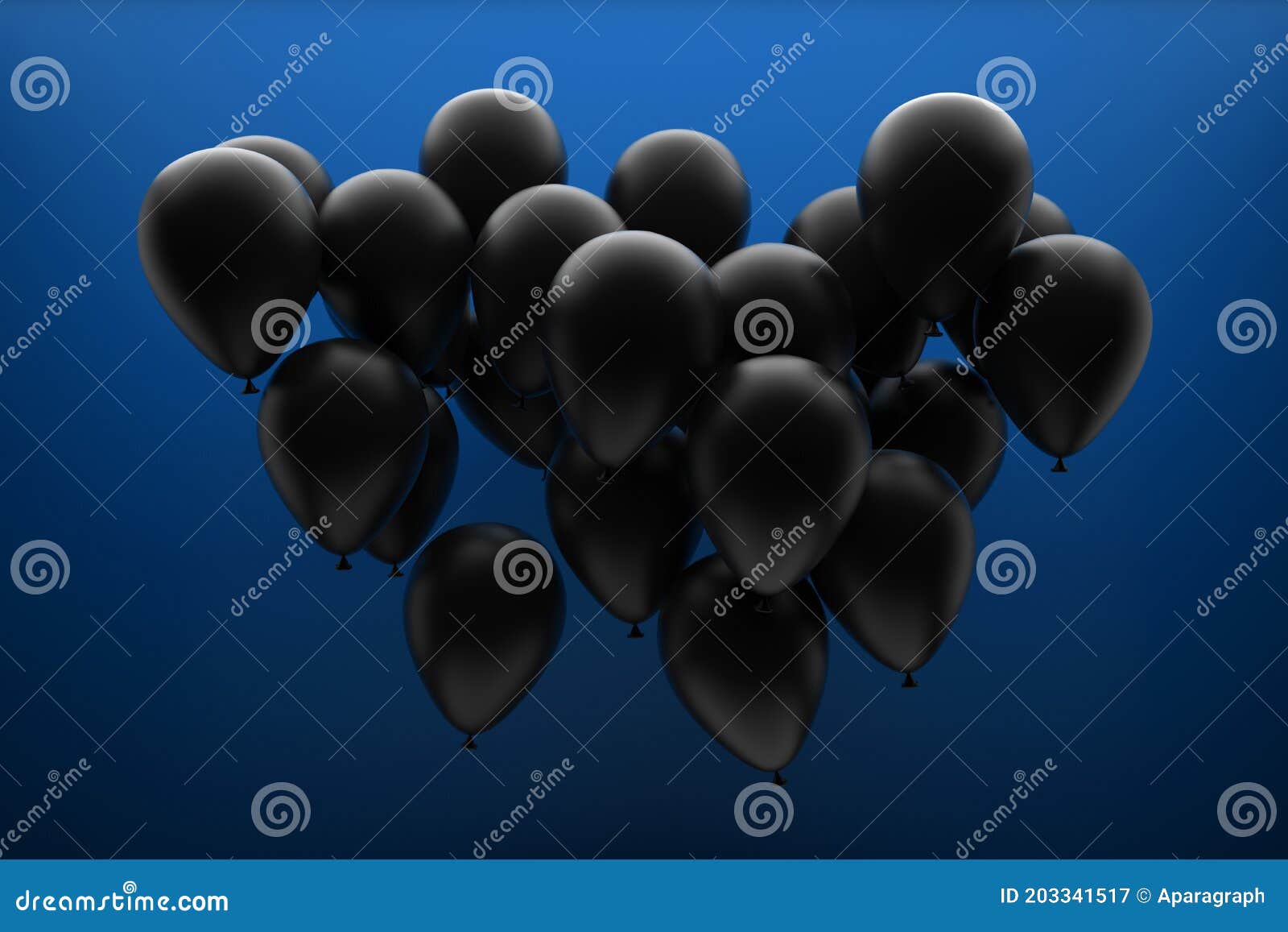 Realistic Celebrate Balloon Birthday Flying on Studio Background Stock ...