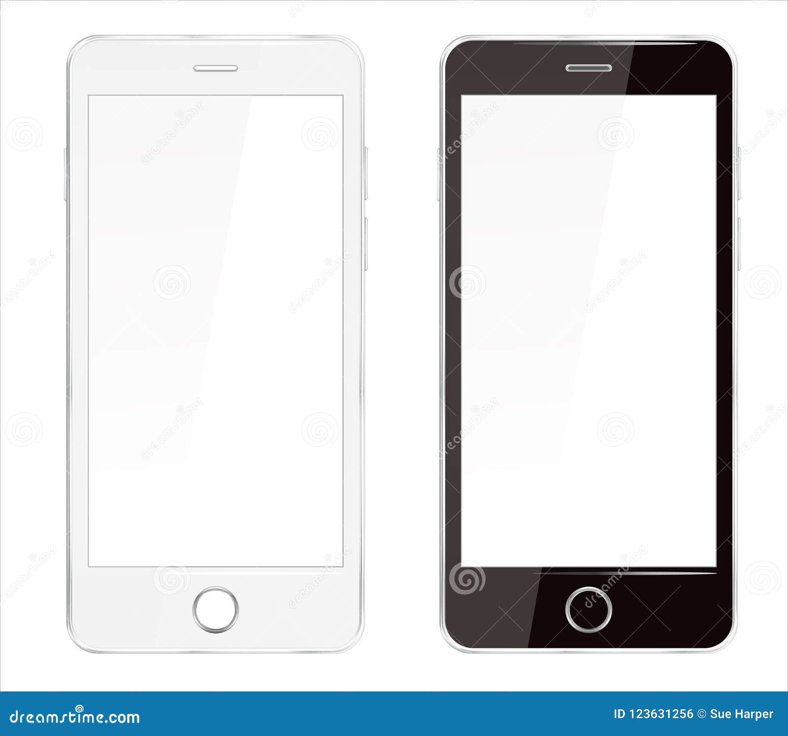 Realistic Cellphone Smartphone Vector Of Touchscreen Android Phone ...