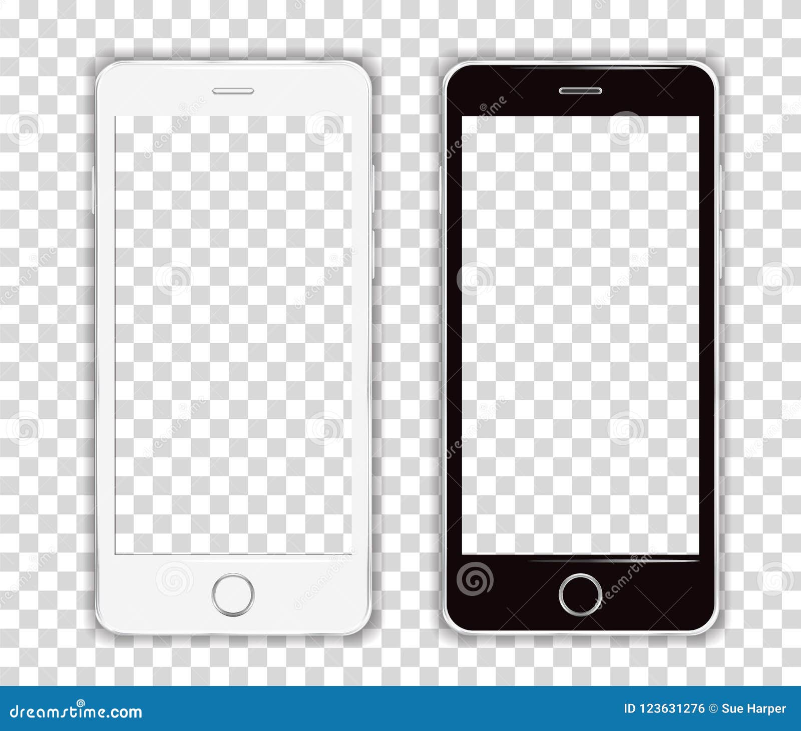 Realistic Cellphone Smartphone Vector of Touchscreen Phone Frame Device ...