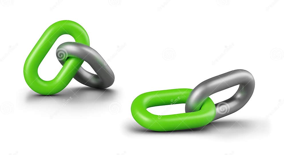 Realistic Chain Links in Different Positions. Symbol of Union ...