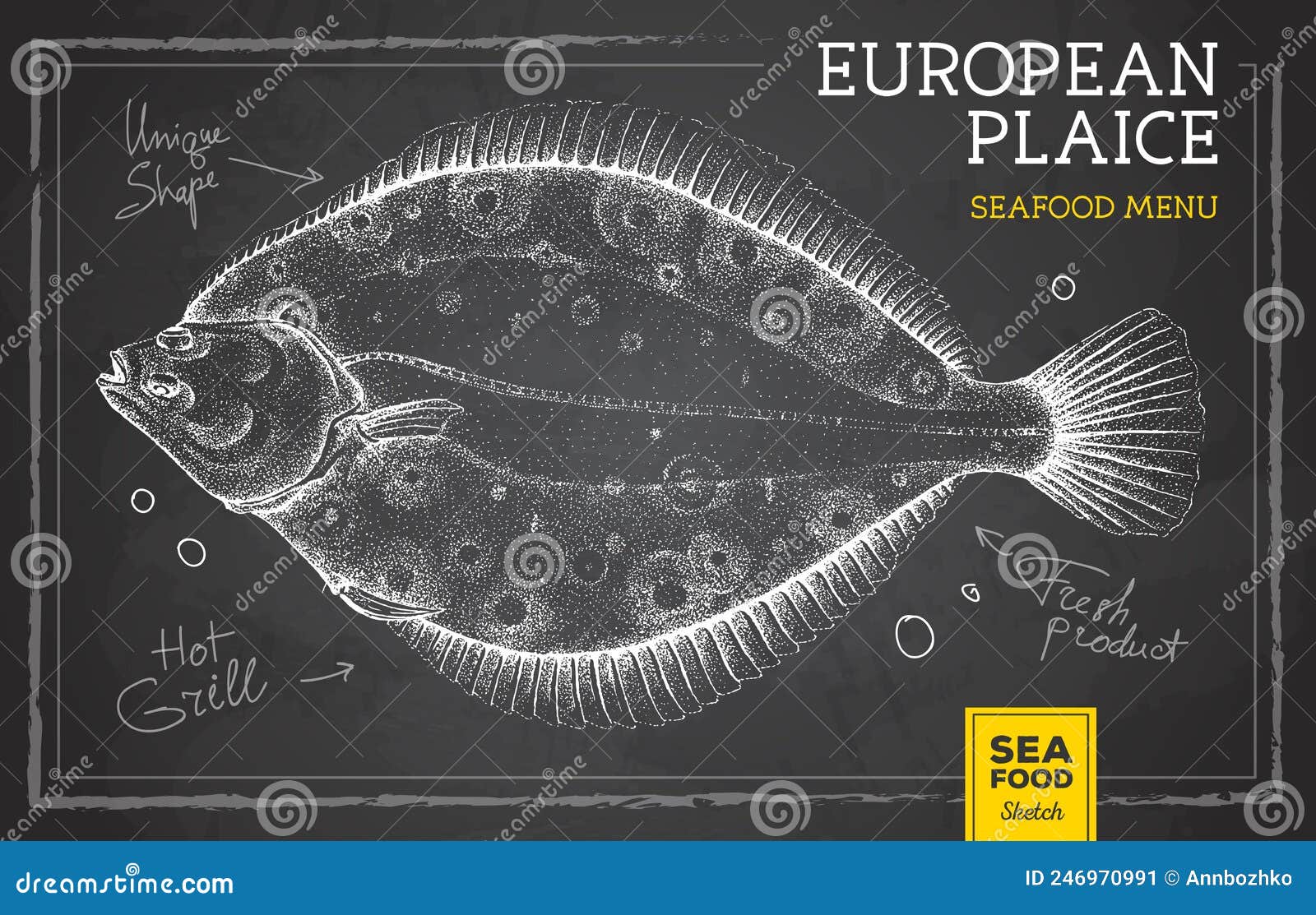 Realistic Flounder Fish Illustration In Don Blanding Style Stock ...