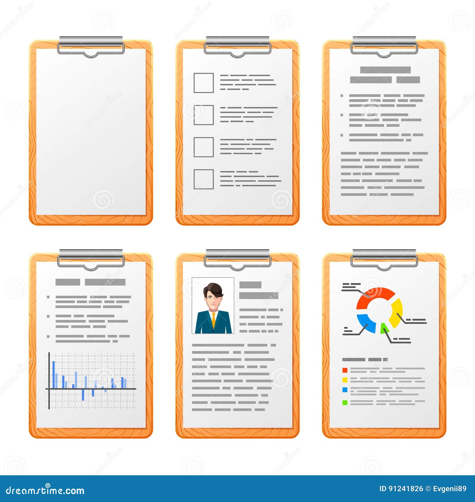 Realistic Checklist on Wooden Board Isolated on White Stock Vector ...