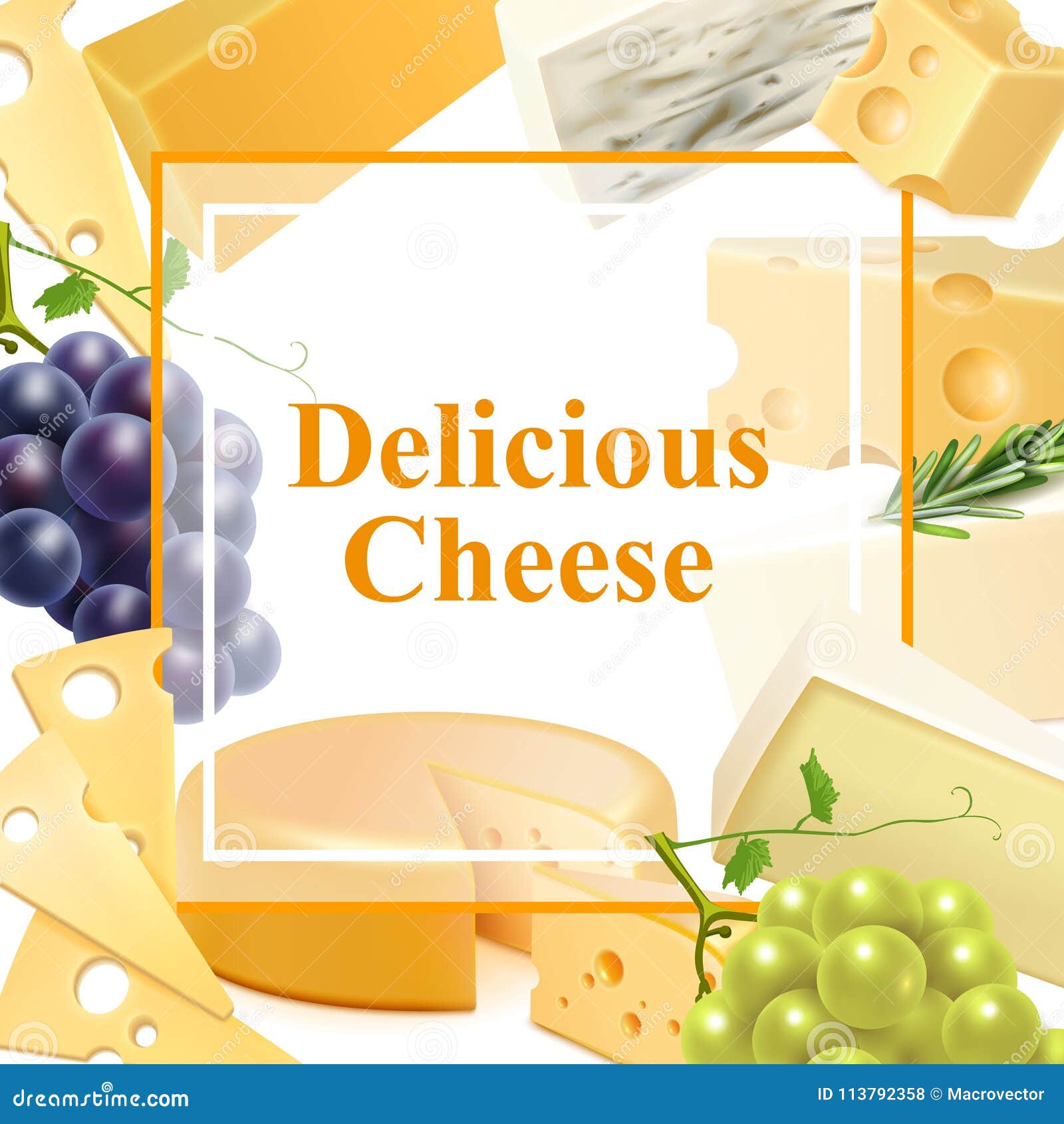 Realistic Cheese Frame Background Stock Vector - Illustration of ...