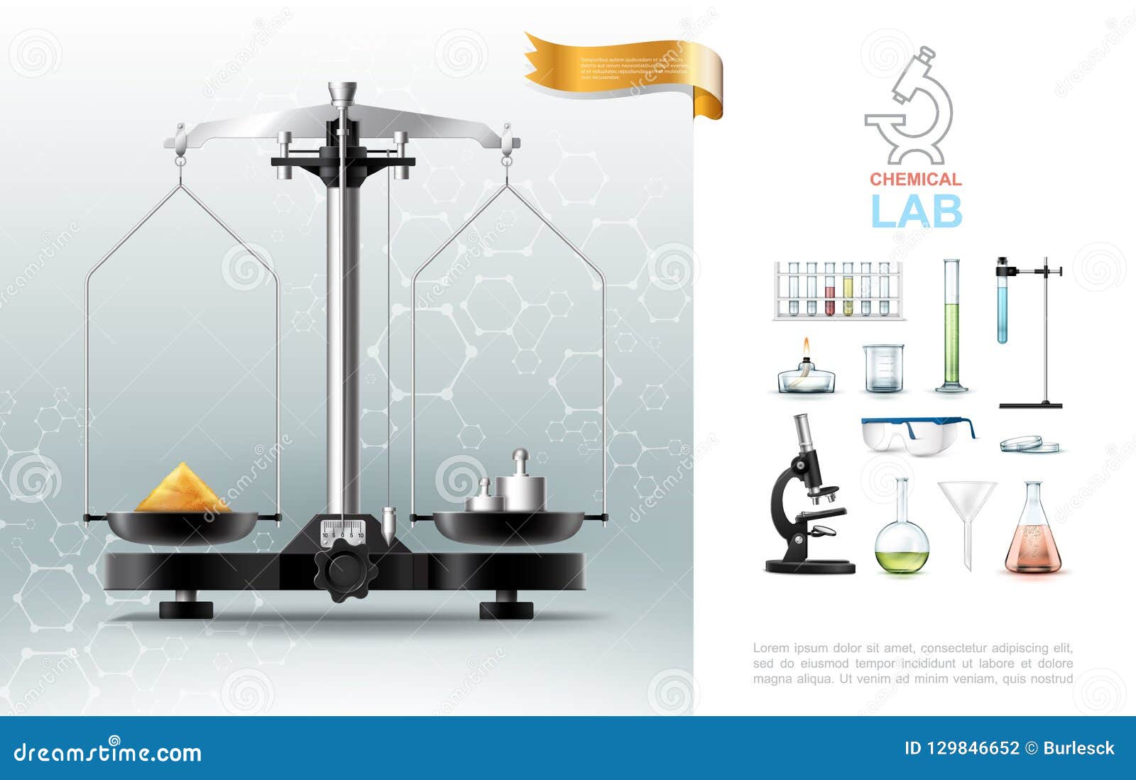 Realistic Chemical Lab Elements Composition Stock Vector - Illustration ...