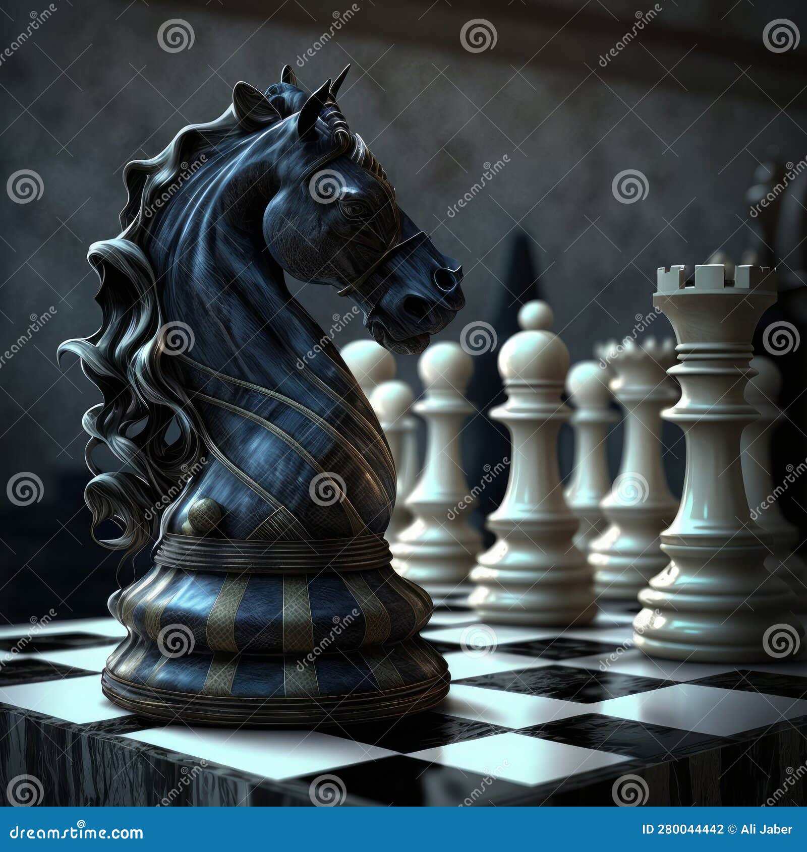 Realistic Chess Ai Generative Illustration Stock Illustration ...
