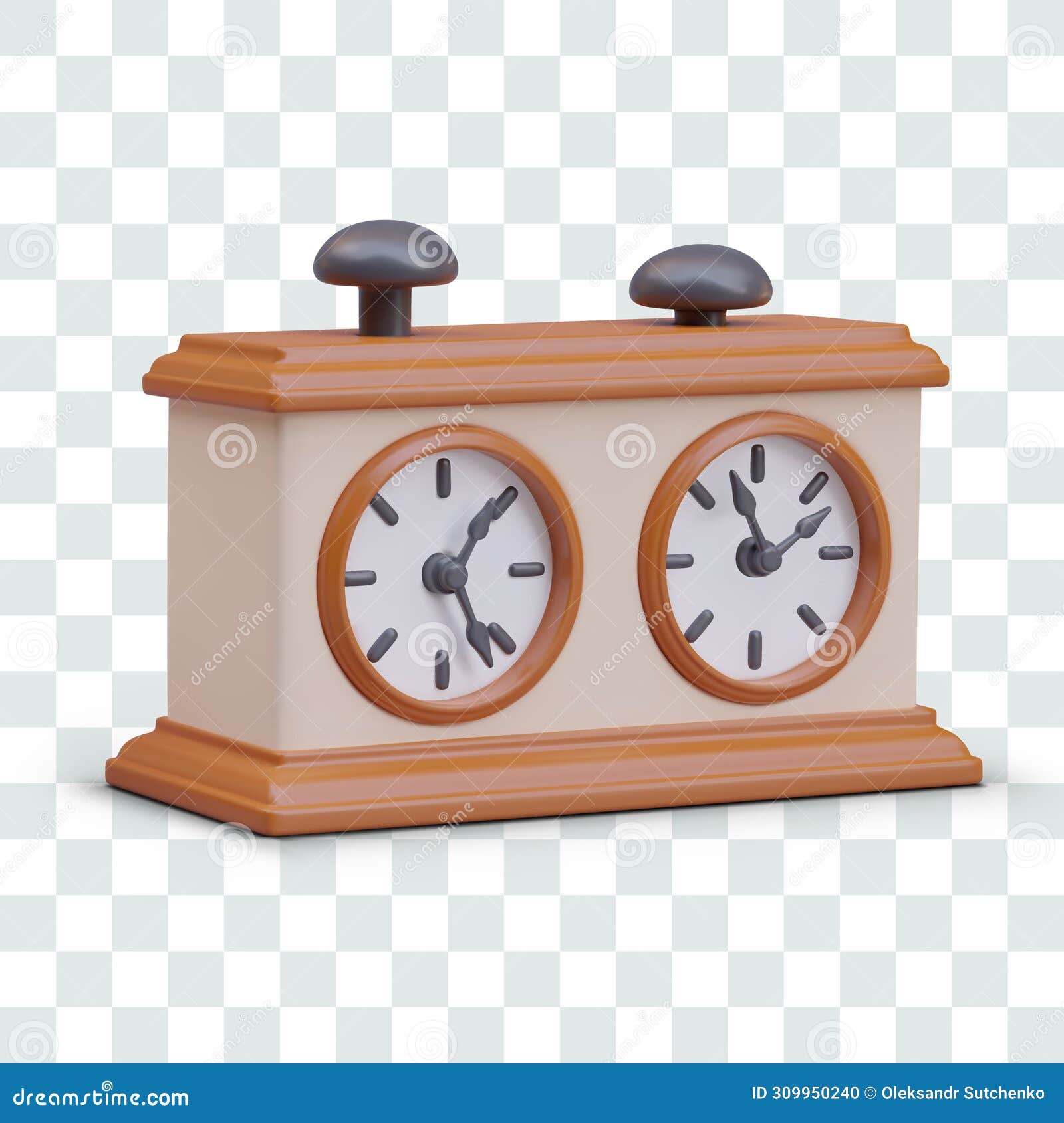 Realistic Chess Clock with Two Round Dials and Buttons. Special Game ...